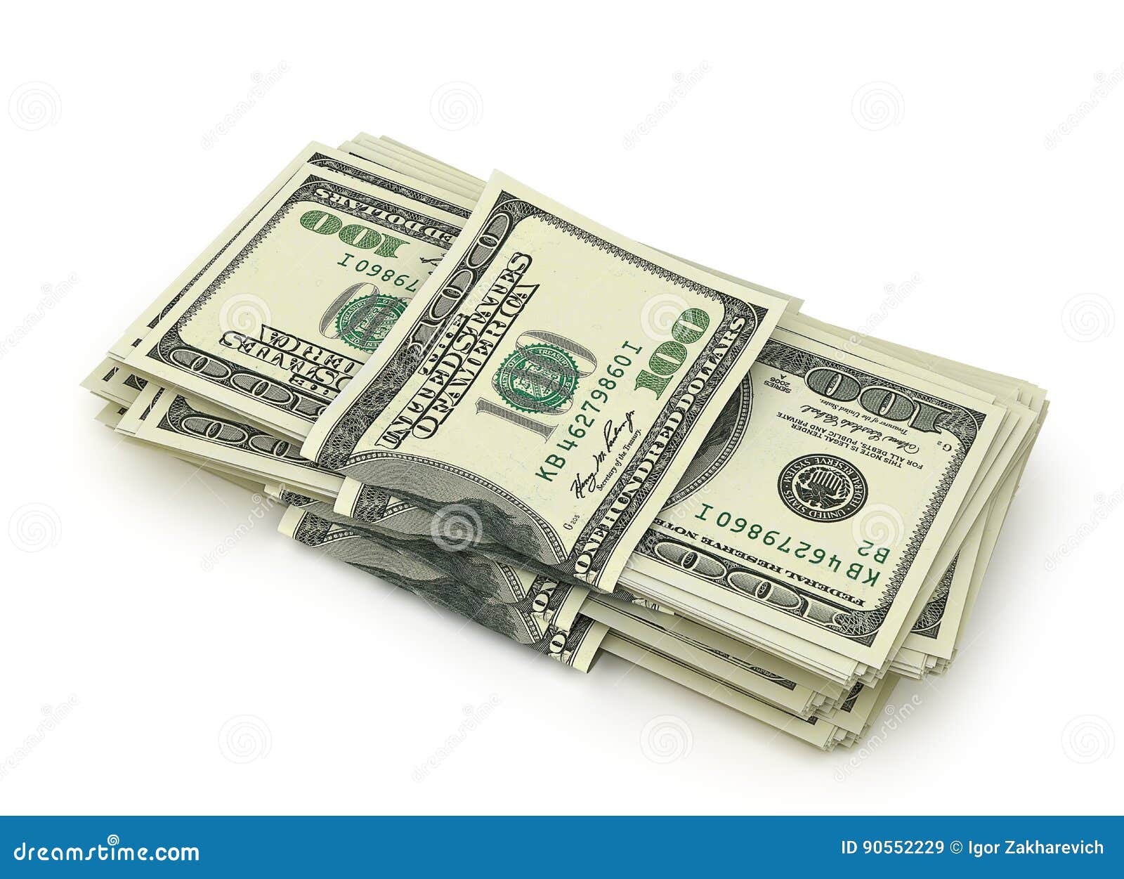 Open stack of US Dollars. stock illustration. Illustration of market ...