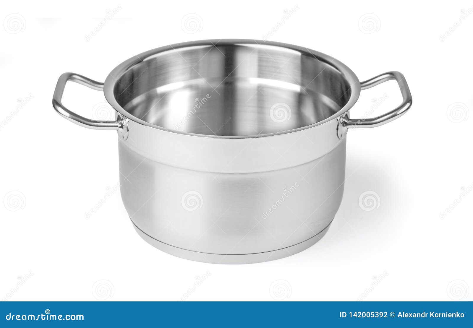 Open Stainless Steel Cooking Pot Isolated on White Stock Photo - Image ...