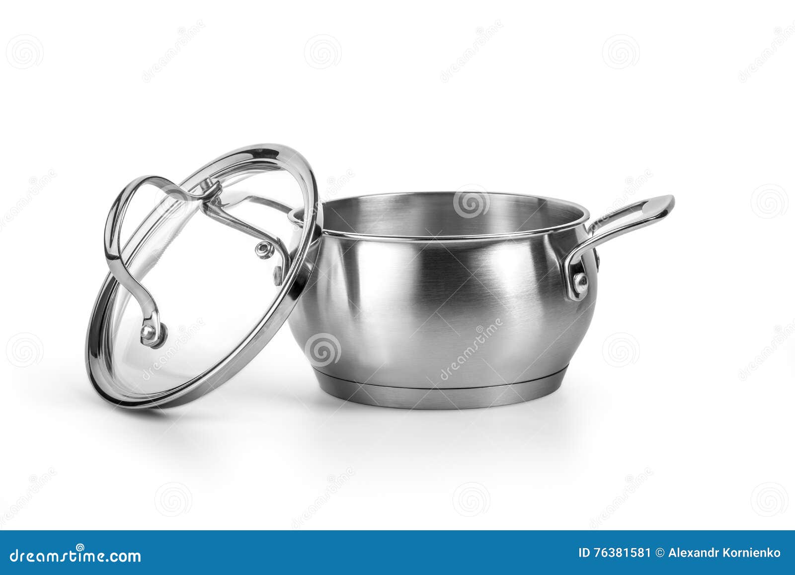 Open Stainless Steel Cooking Pot Stock Image - Image of reflection ...