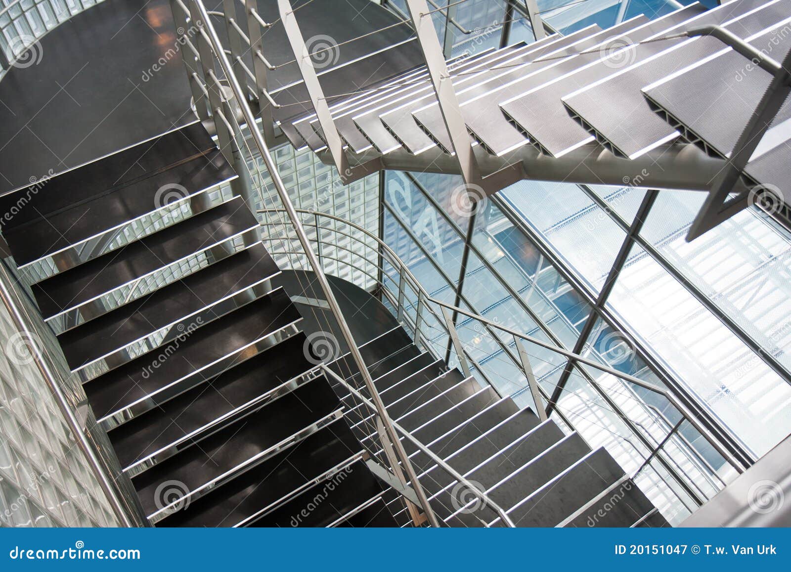 Open Stairwell in a Modern Office Building Stock Image - Image of ...