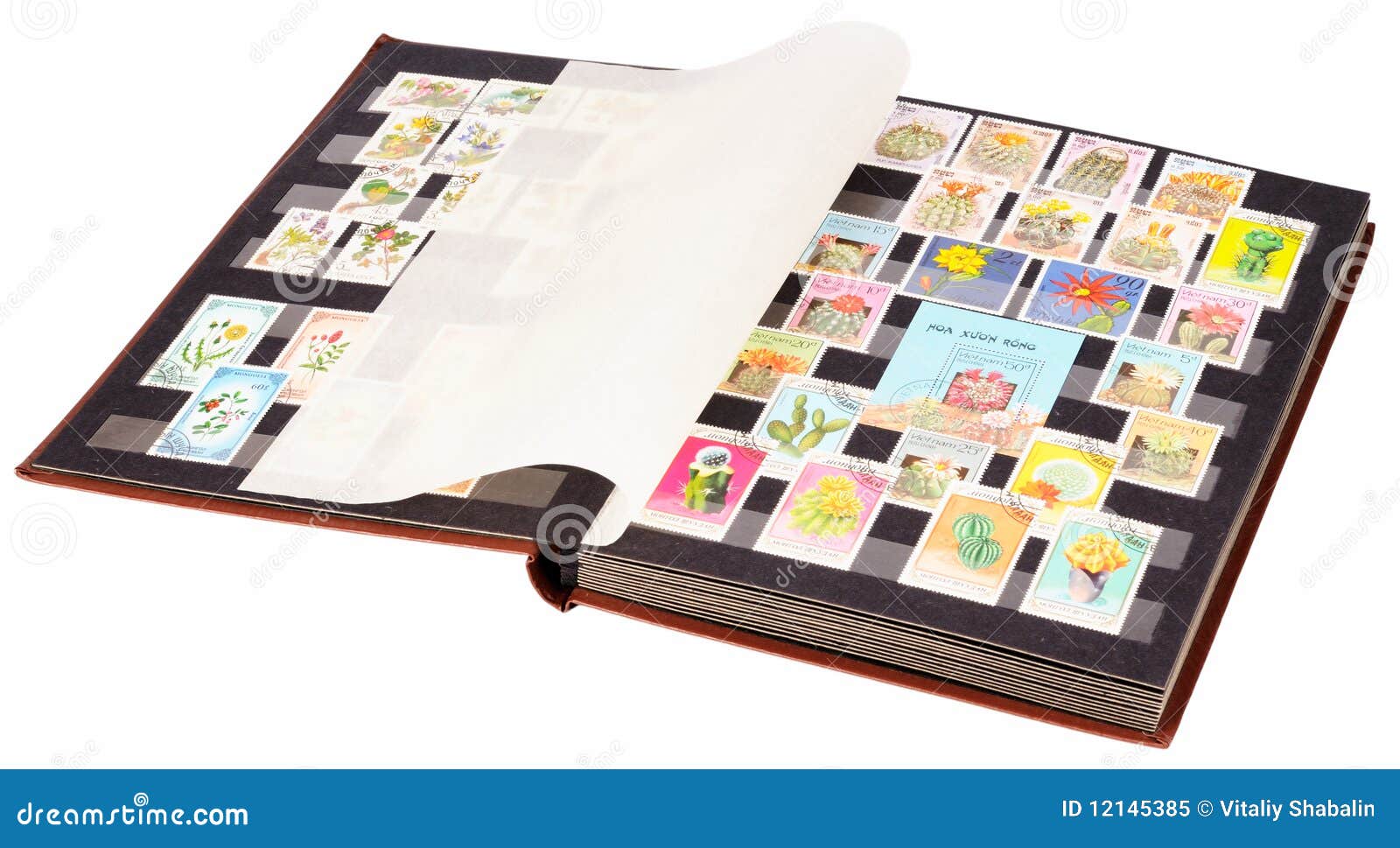 Open stamp album editorial image. Image of flower, collection - 12145385