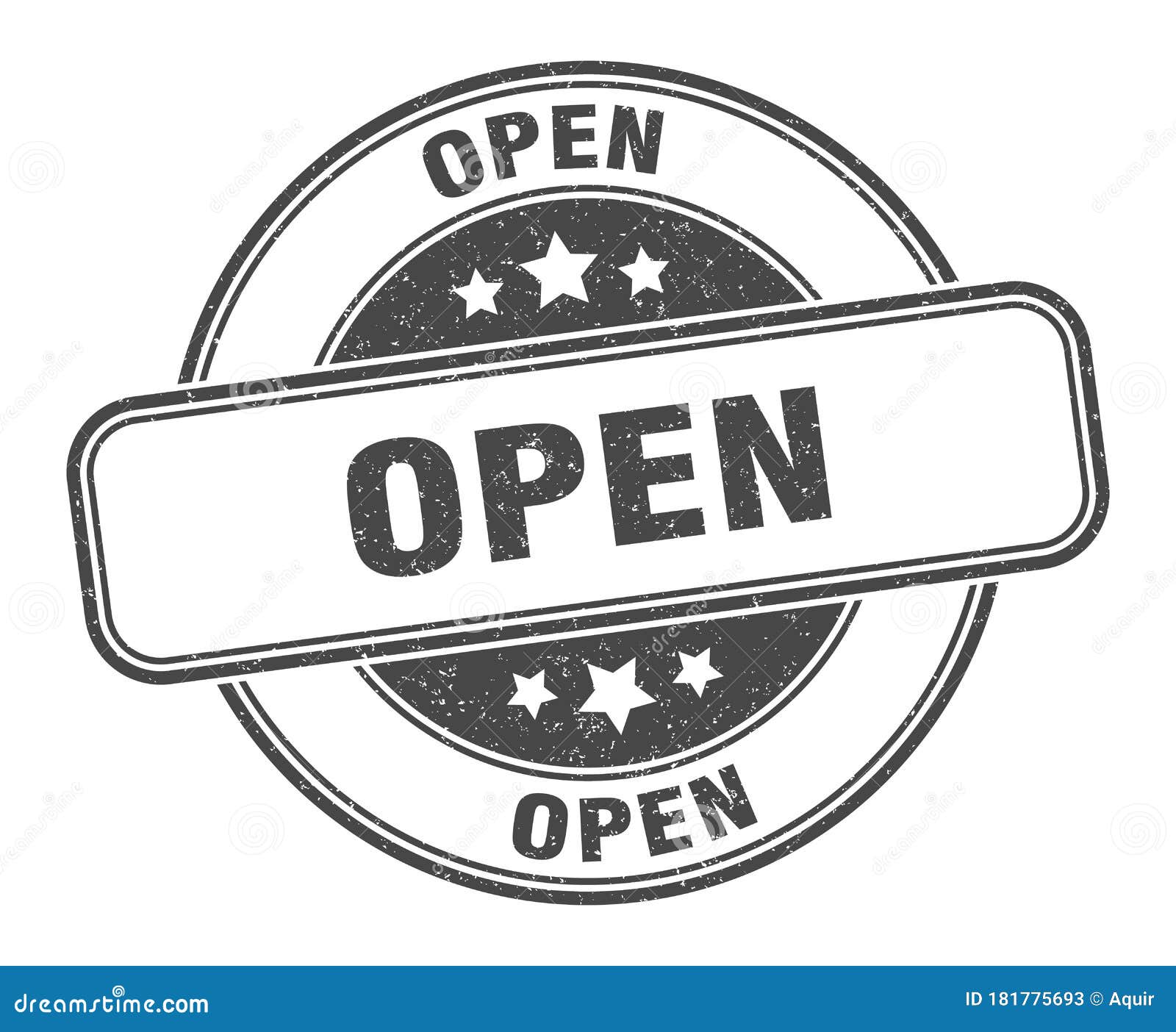 Open Stamp. Open Round Grunge Sign Stock Vector - Illustration of ...