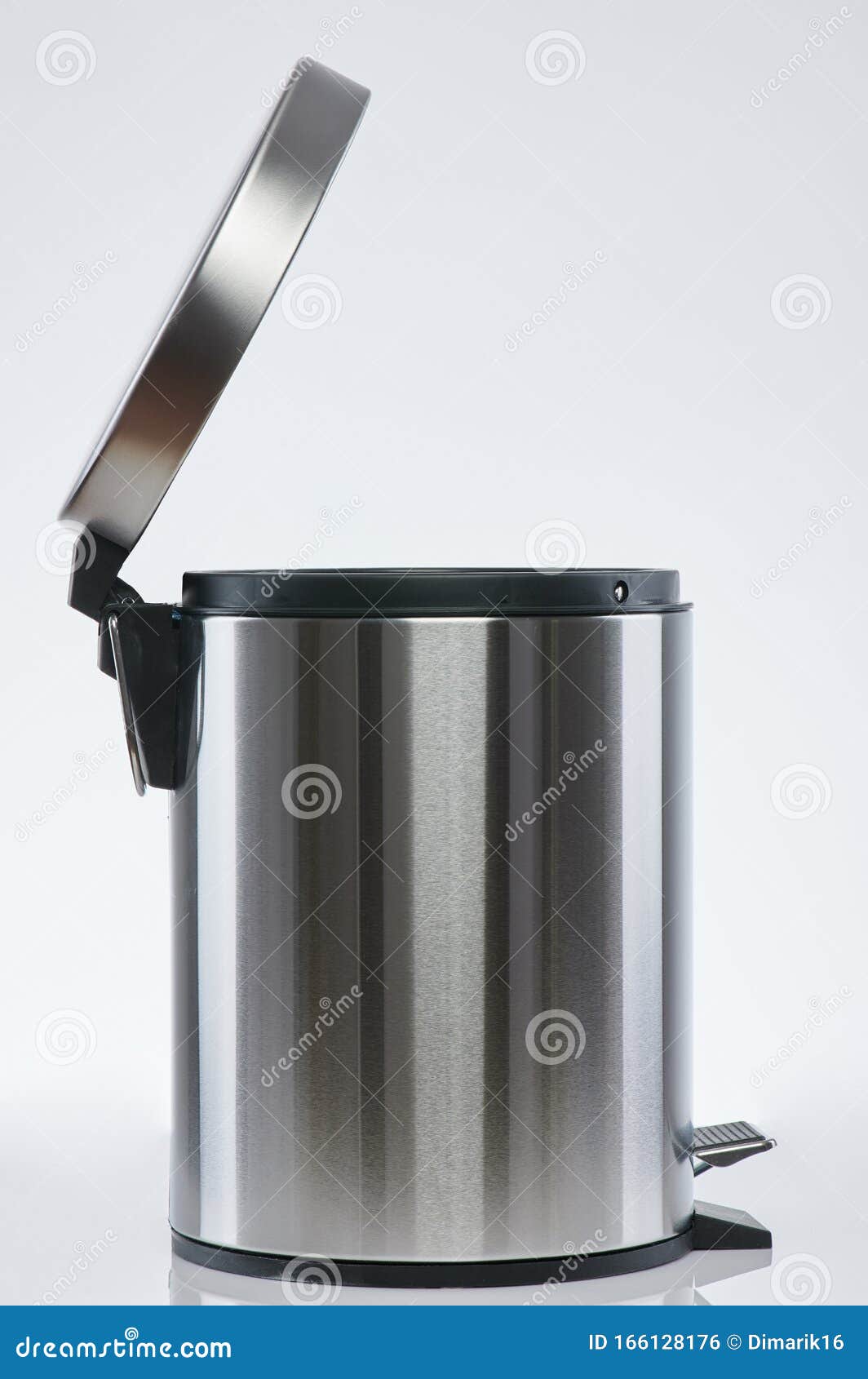 Open steel trash bin stock photo. Image of background - 166128176