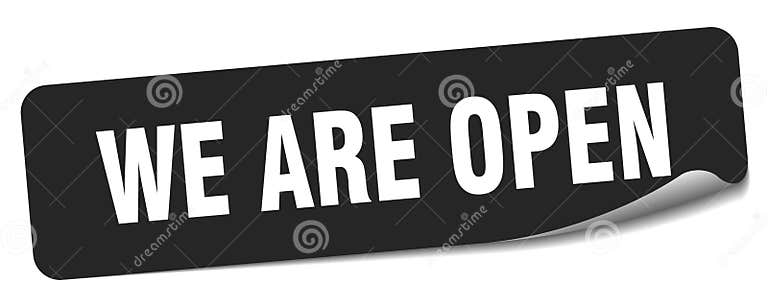 We are Open Sticker. we are Open Label Stock Vector - Illustration of ...