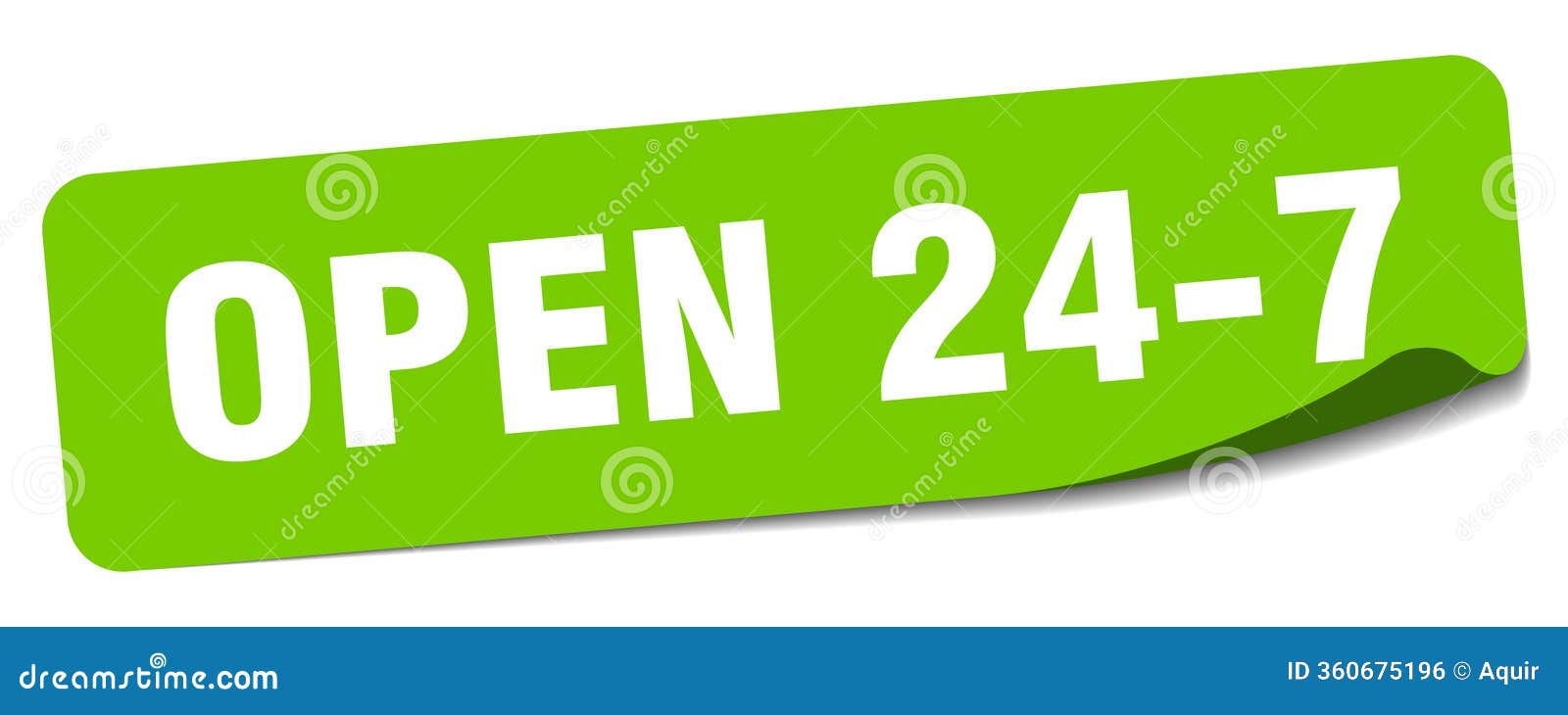 Open 24 7 Sticker. Open 24 7 Label Stock Vector - Illustration of white ...