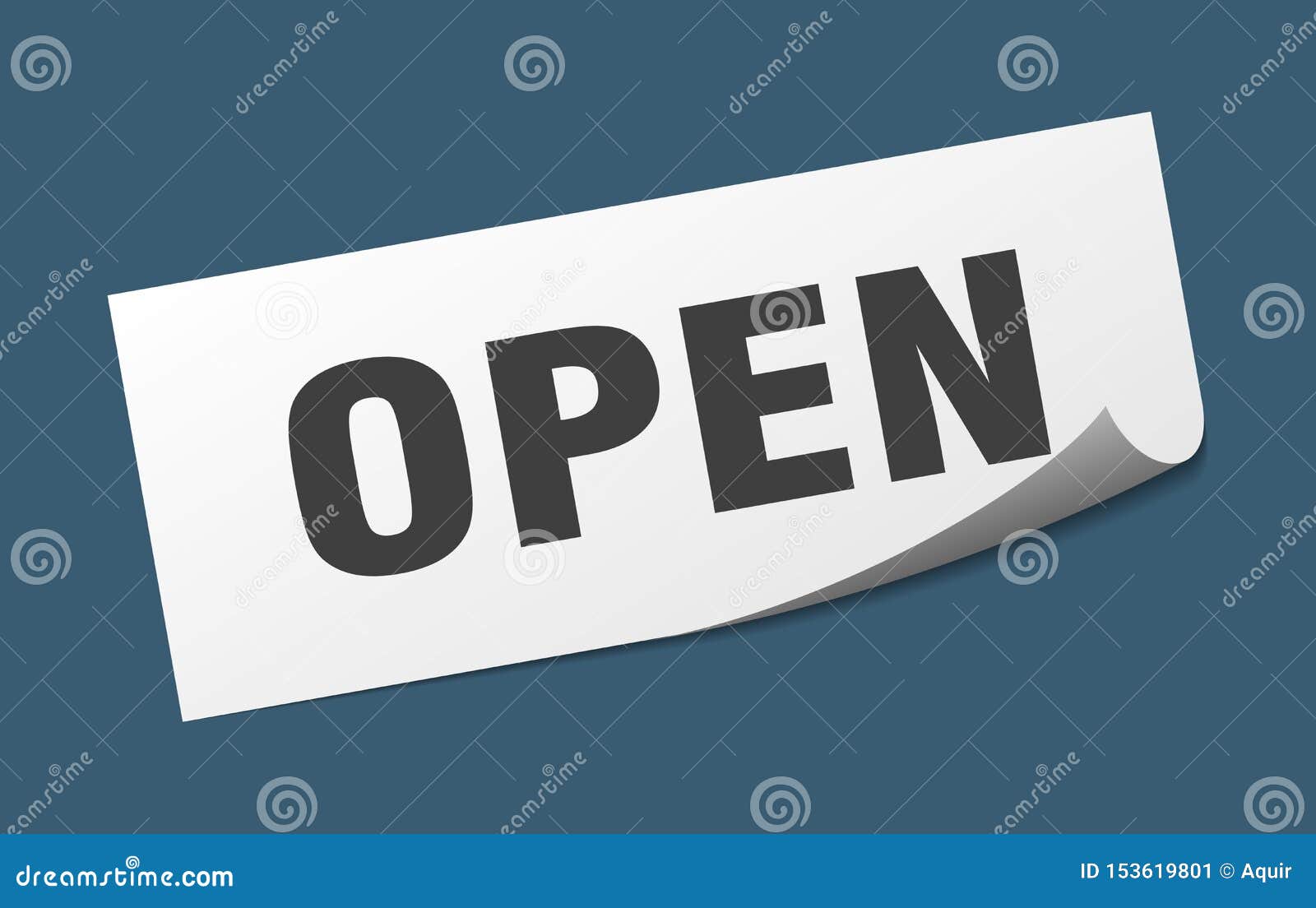 Open sticker. stock vector. Illustration of emblem, sticker - 153619801
