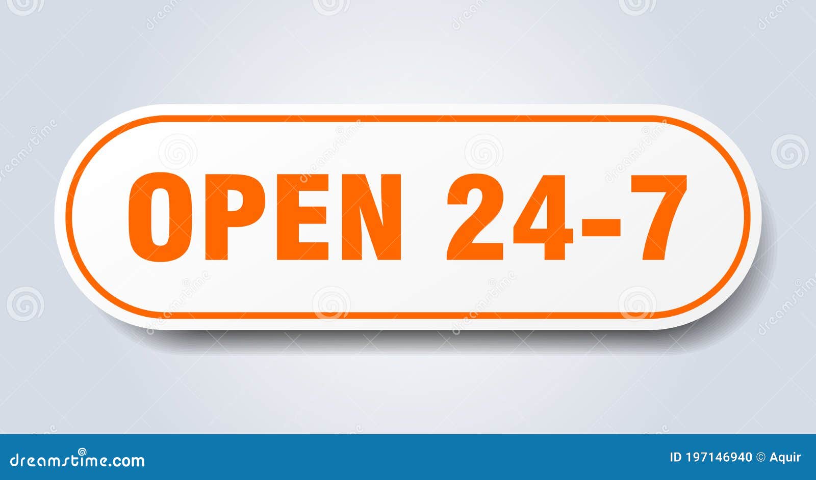 Open 24 7 sticker. stock vector. Illustration of flat - 197146940
