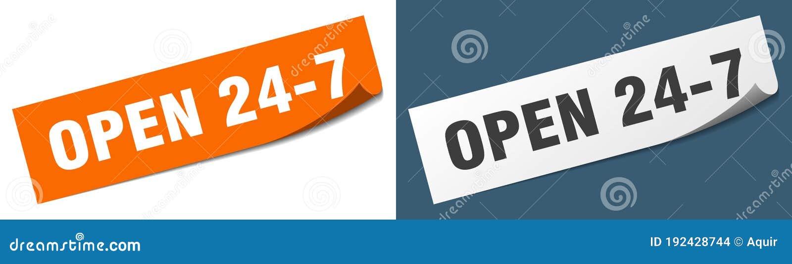 Open 24 7 Sticker. Open 24 7 Sign Set Stock Vector - Illustration of ...