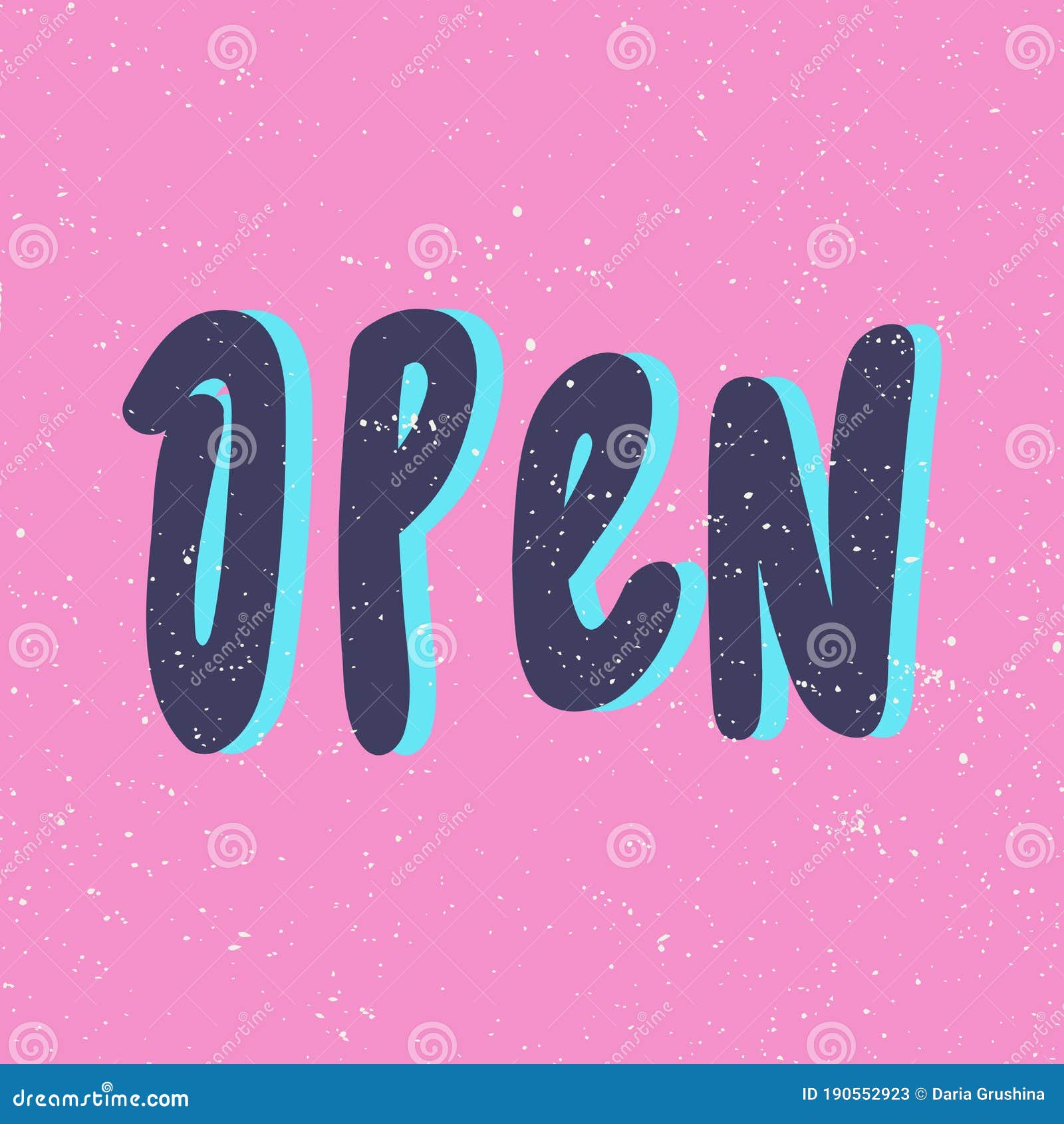 Open. Sticker for Social Media Content. Vector Hand Drawn Illustration ...
