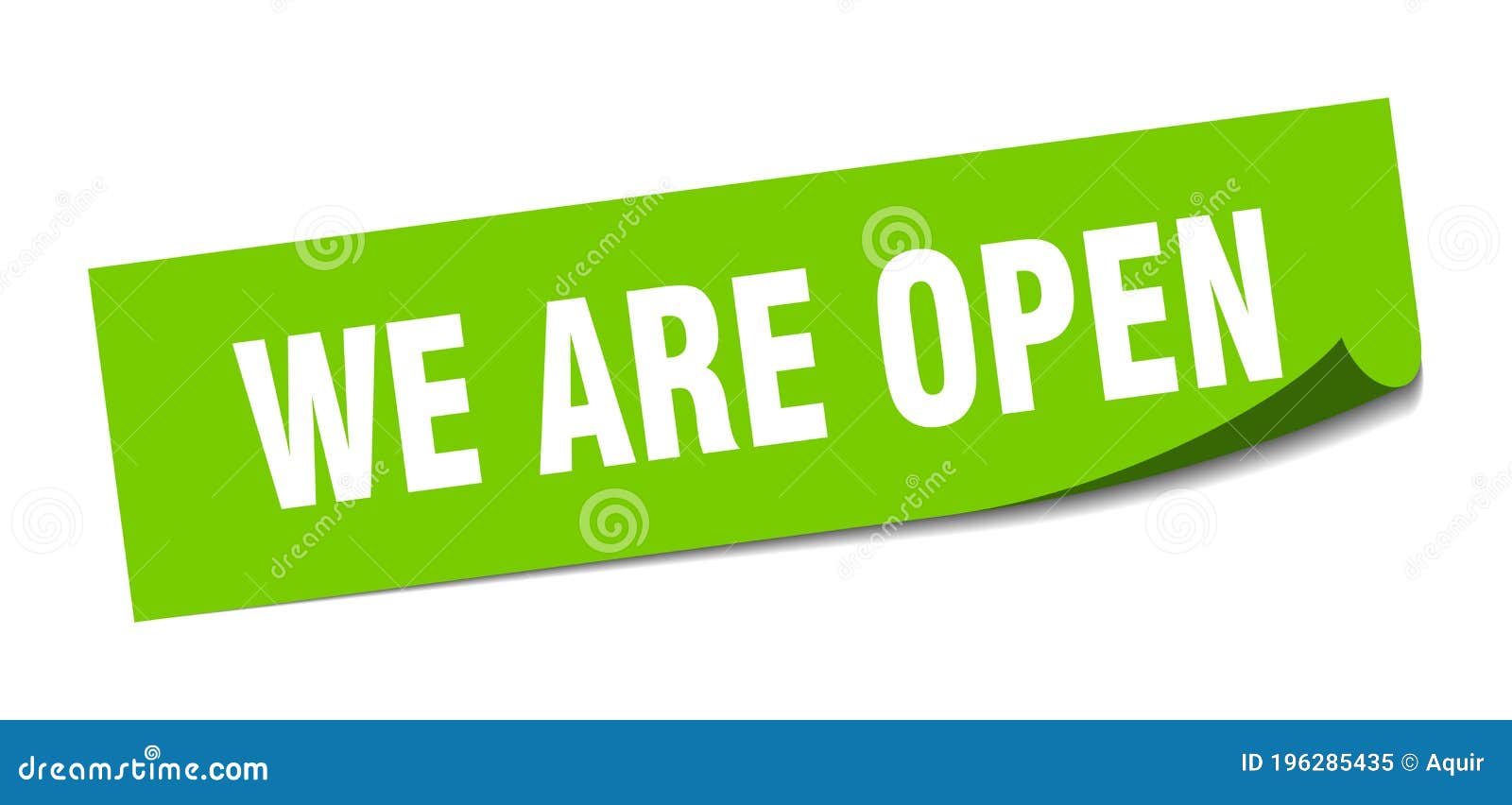We are Open Sticker. Square Isolated Label Sign. Peeler Stock Vector ...
