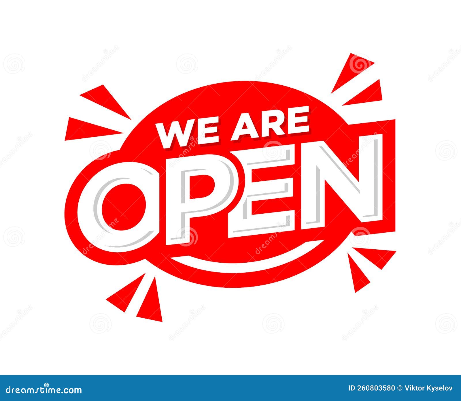 We are open sticker stock vector. Illustration of object - 260803580