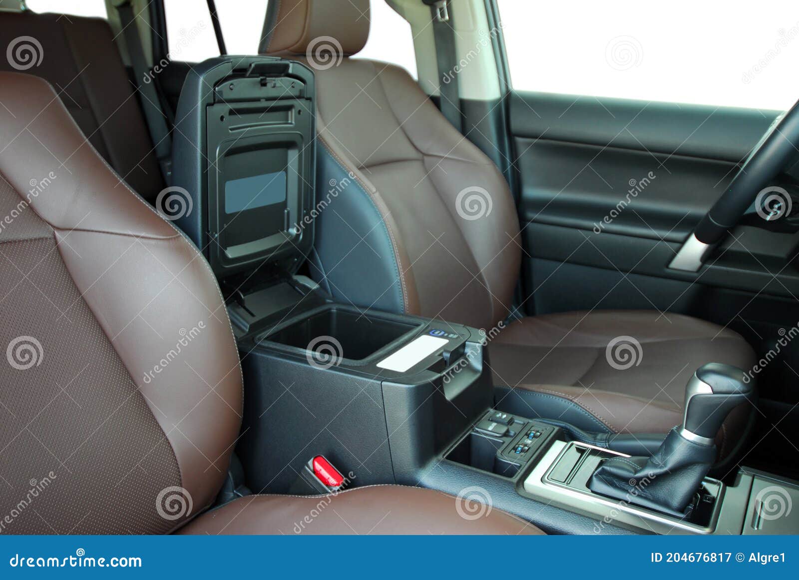 Open Storage Box between Front Car Seats Stock Image - Image of ...
