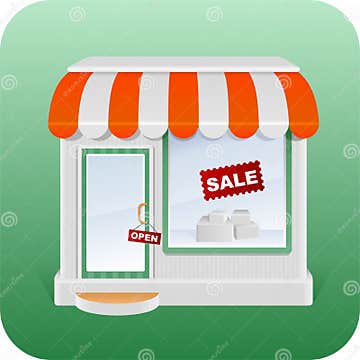 Open store stock vector. Illustration of door, storefront - 19623606