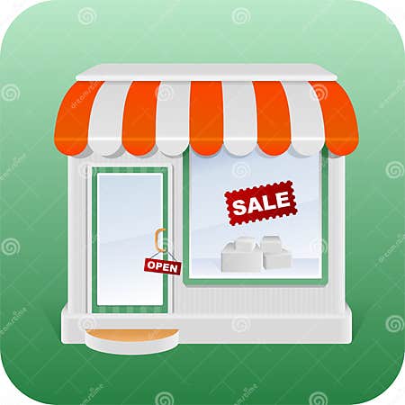 Open store stock vector. Illustration of door, storefront - 19623606