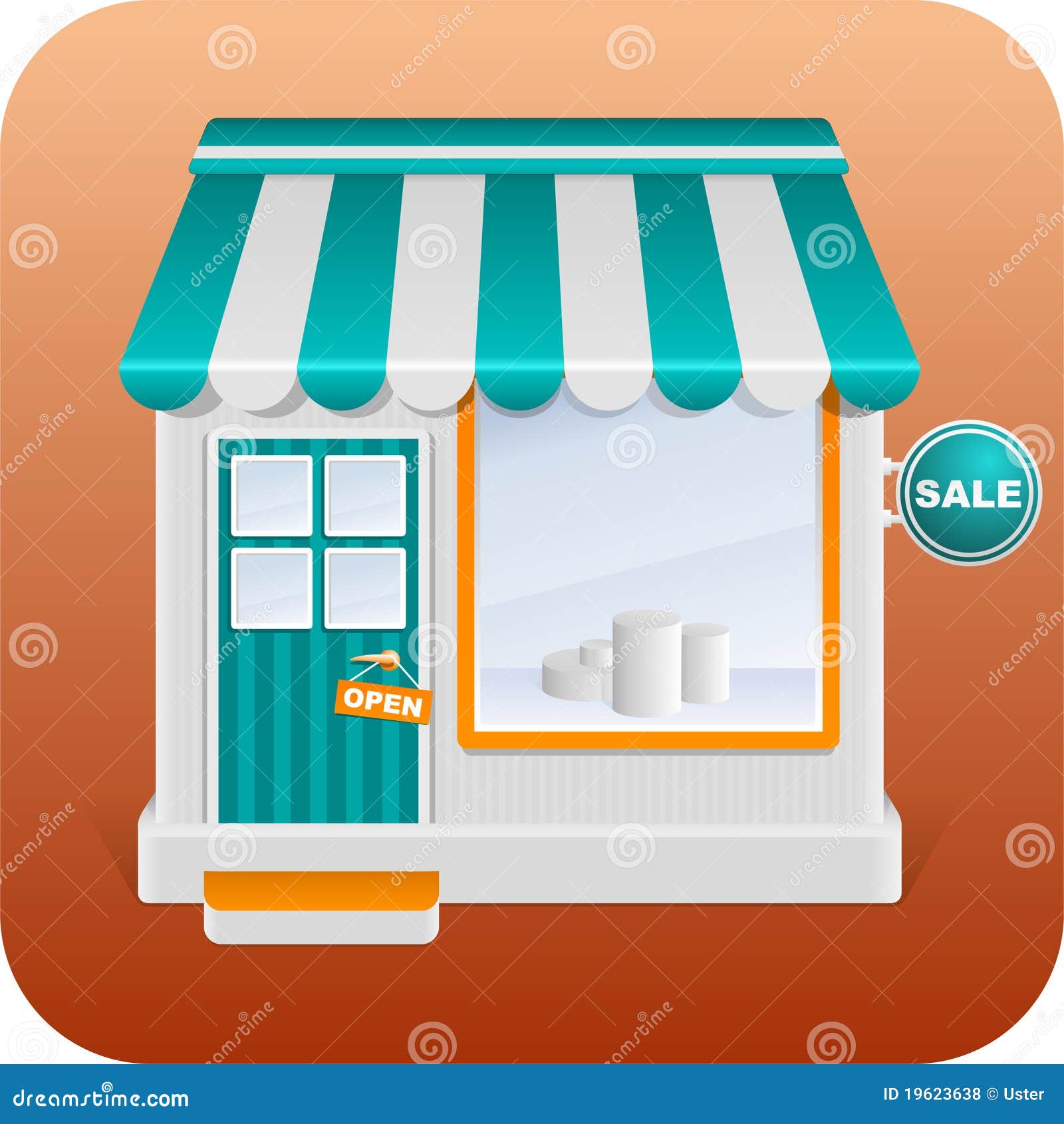 Open store stock vector. Illustration of boutique, storefront - 19623638