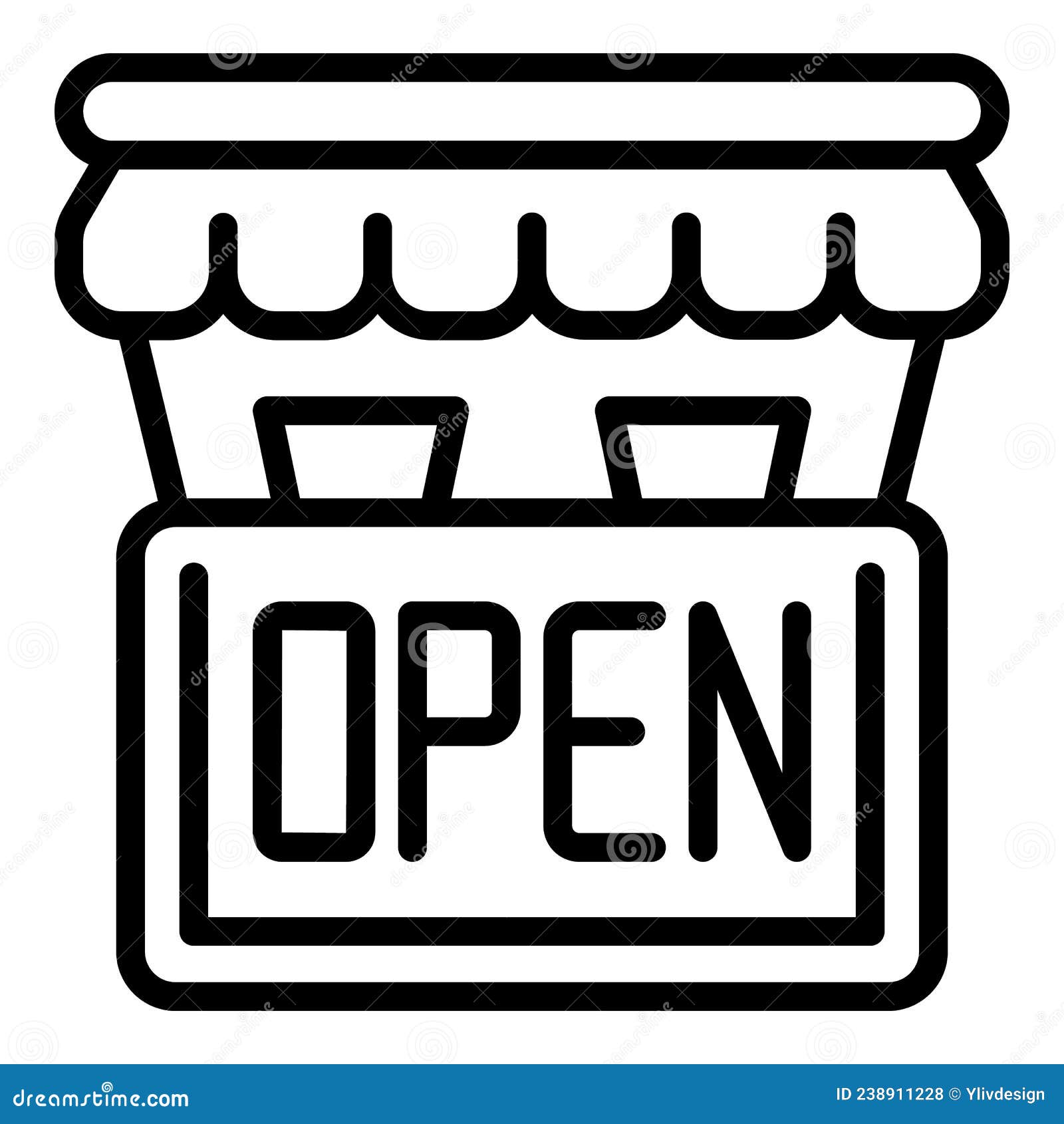 Open Store Icon Outline Vector. Map Shop Stock Vector - Illustration of ...