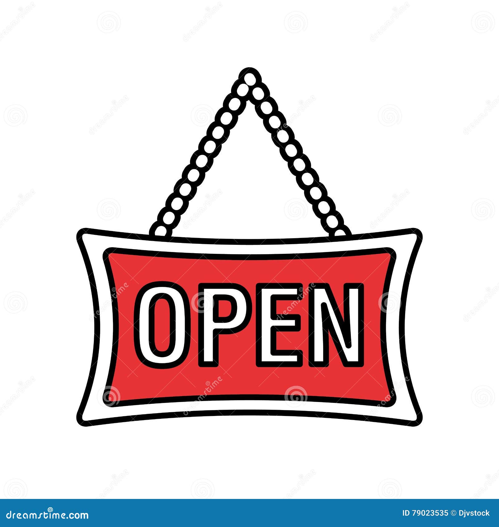 Open Store Label Isolated Icon Stock Vector - Illustration of market ...