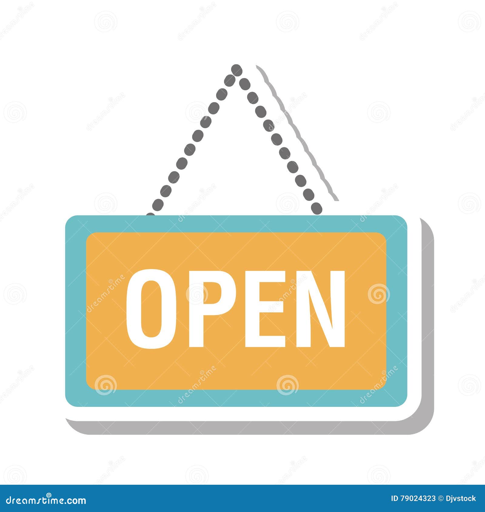 Open Store Label Isolated Icon Stock Vector - Illustration of office ...