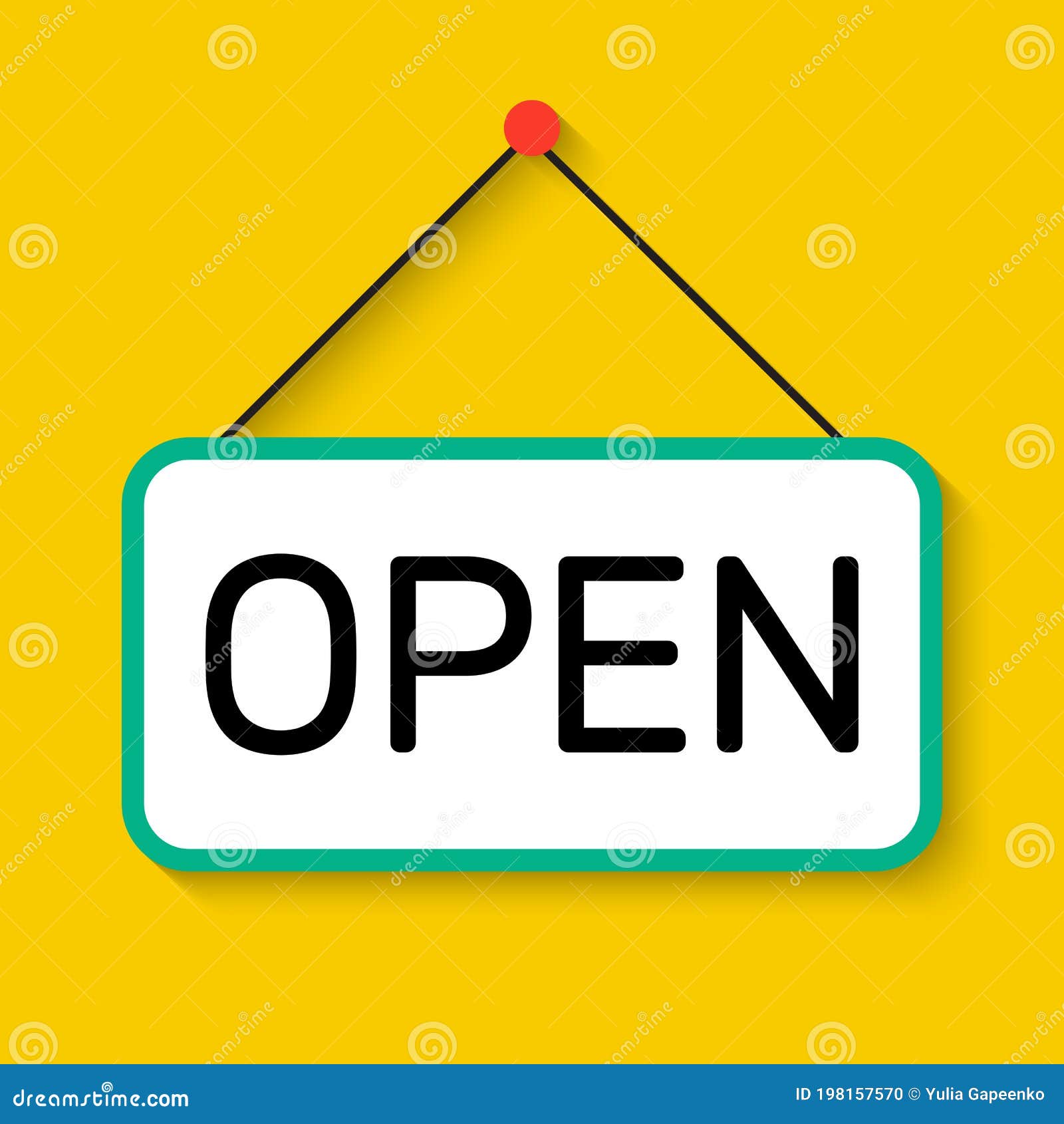 Open Store Sign Flat Icon Vector Illustration Stock Illustration ...