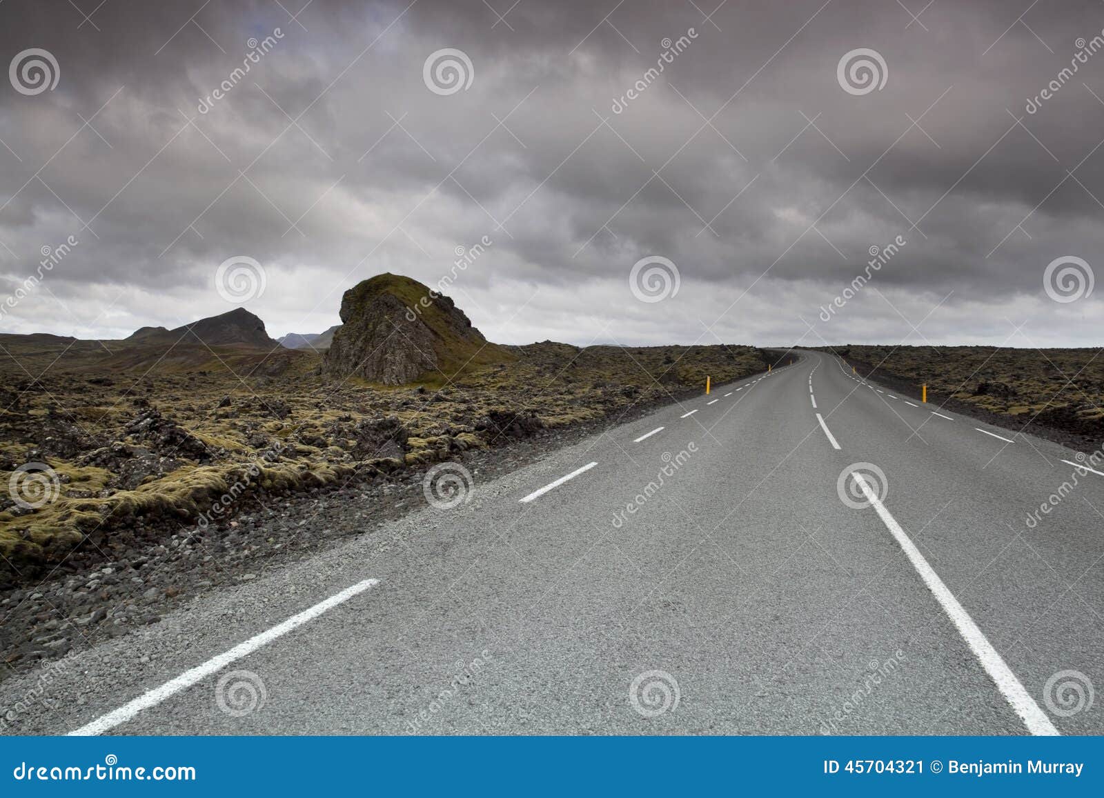 An Open Stretch of Road in Iceland Stock Image - Image of plains, field ...