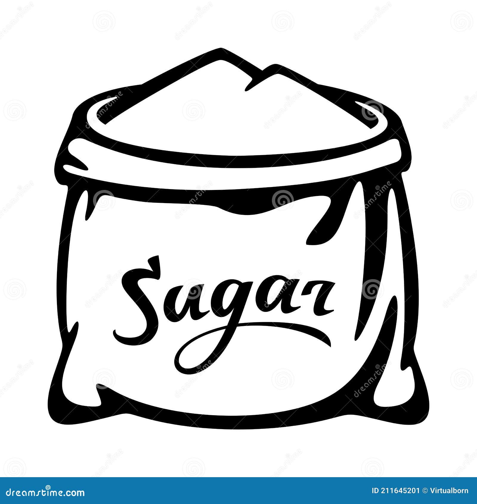 Open Sugar Sack Icon Sign Symbol Vector Illustration Stock Vector ...