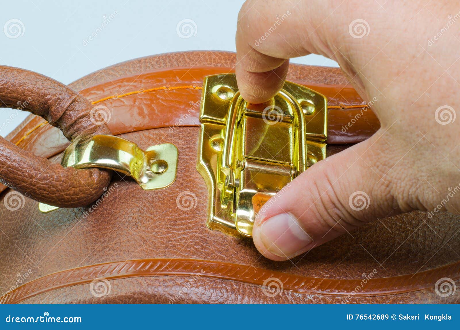 Open Suitcase Brown with Security Code Stock Image - Image of ...