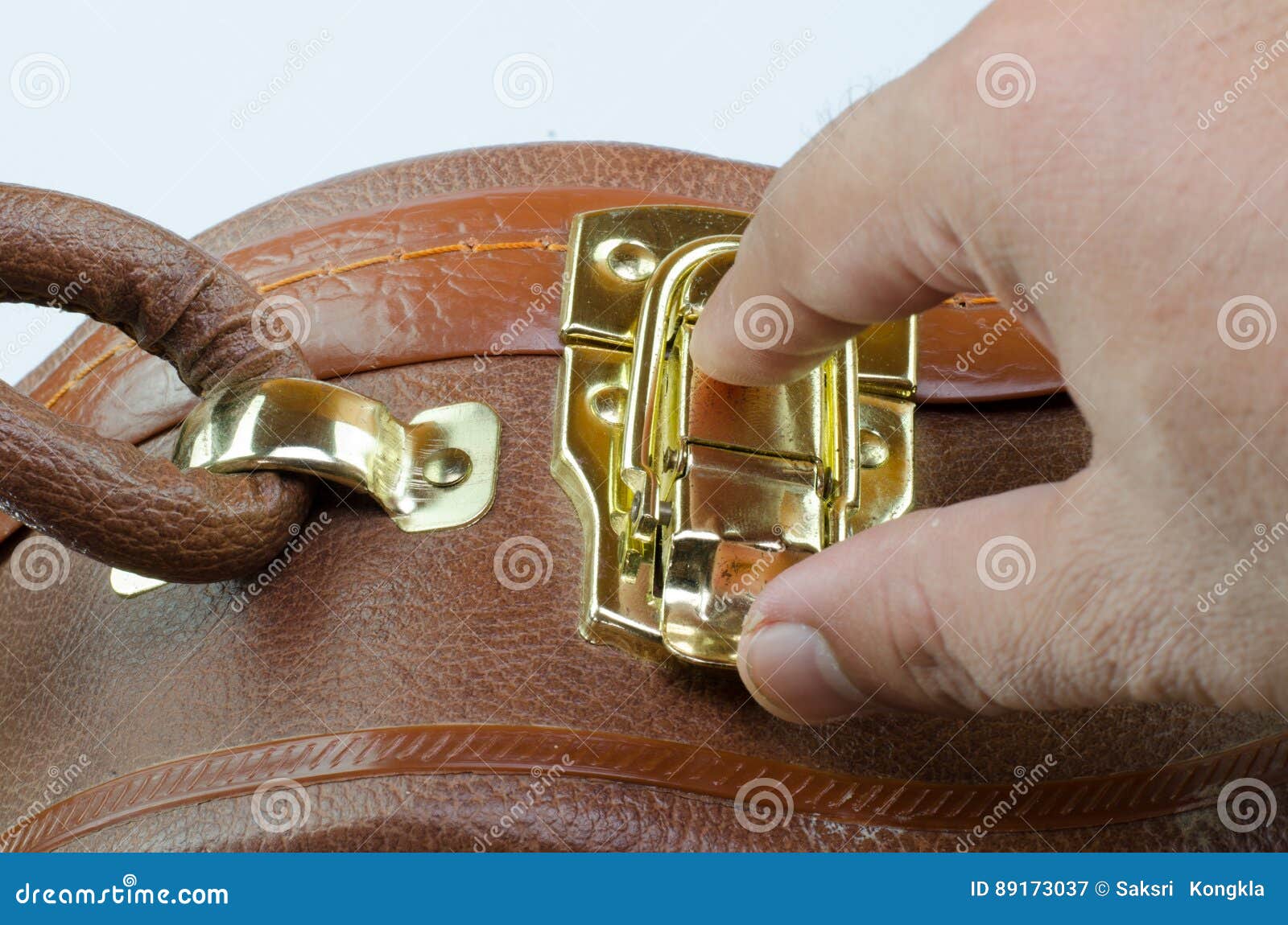 Open Suitcase Brown with Security Code Box Stock Image - Image of ...