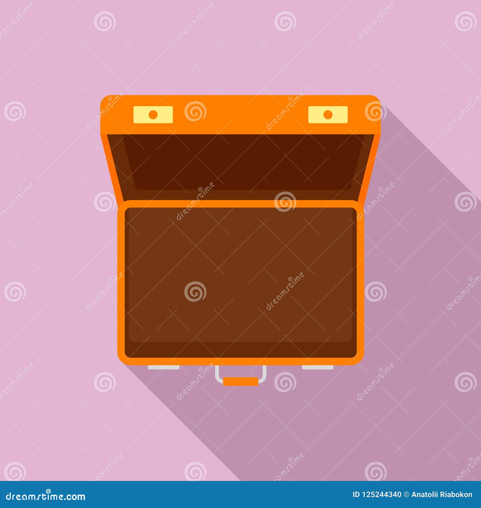 Open Suitcase Icon, Flat Style Stock Vector - Illustration of icon ...