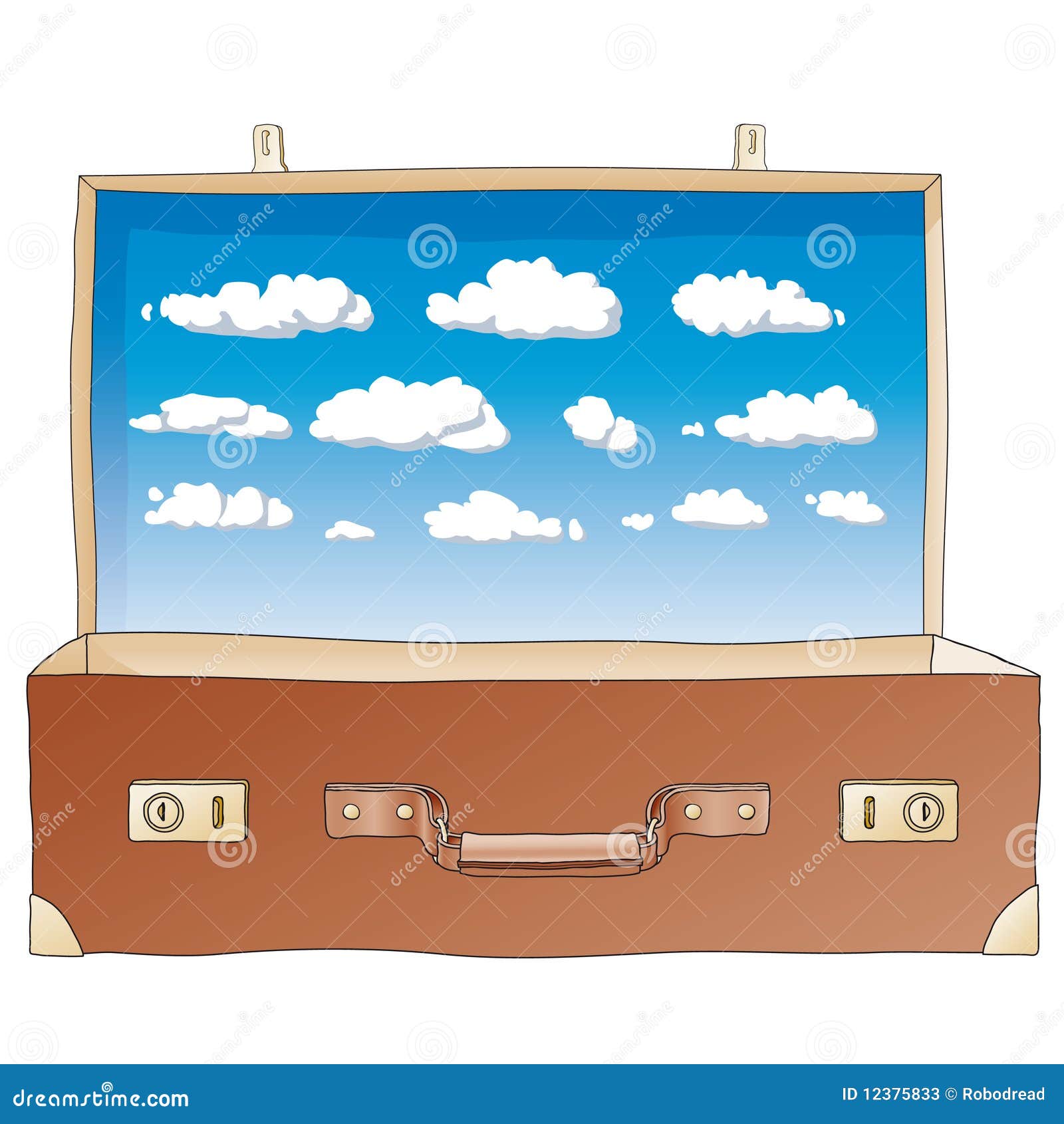 Open suitcase (vector) stock vector. Illustration of surreal - 12375833