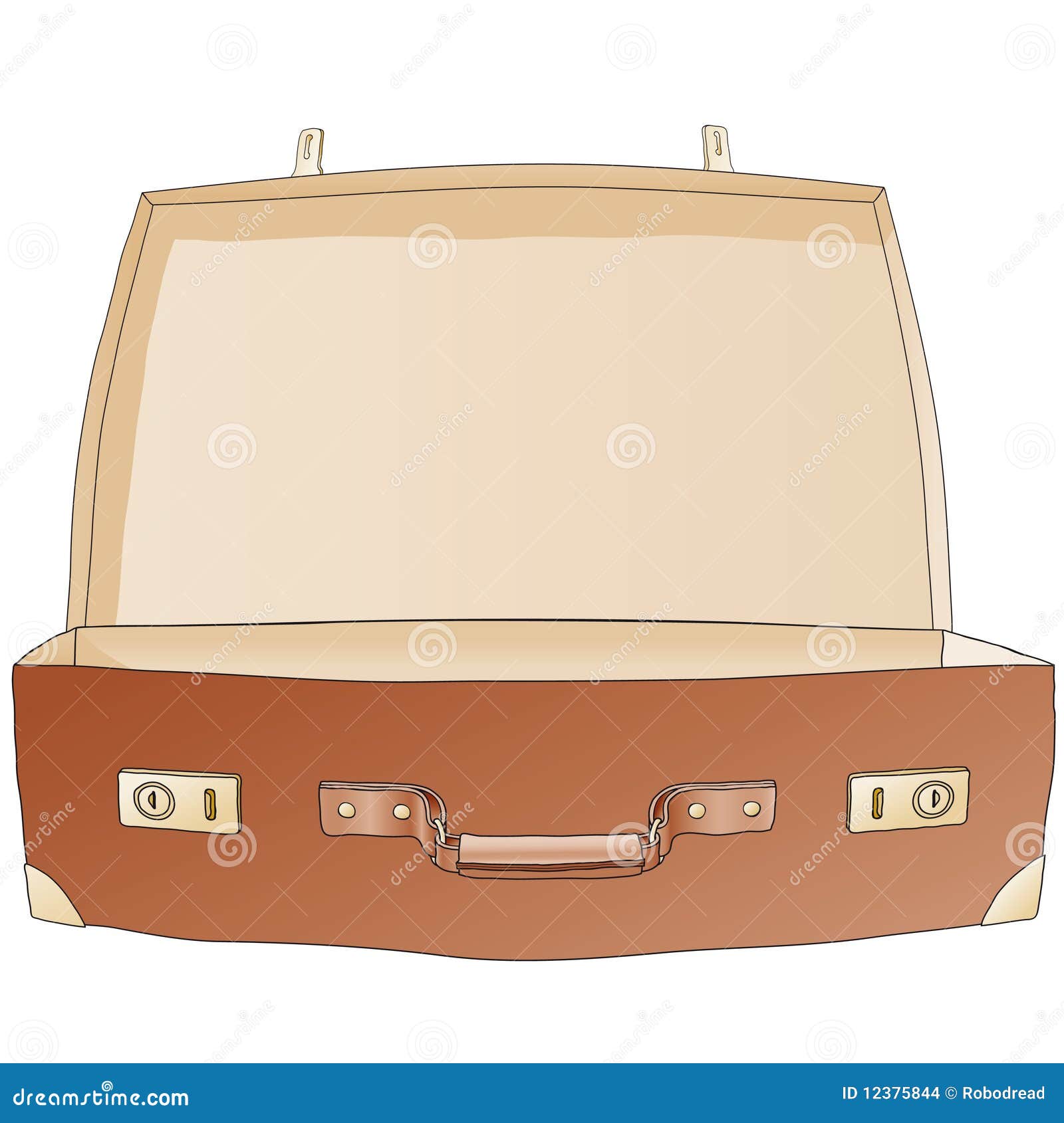 Open suitcase (vector) stock vector. Illustration of destination - 12375844