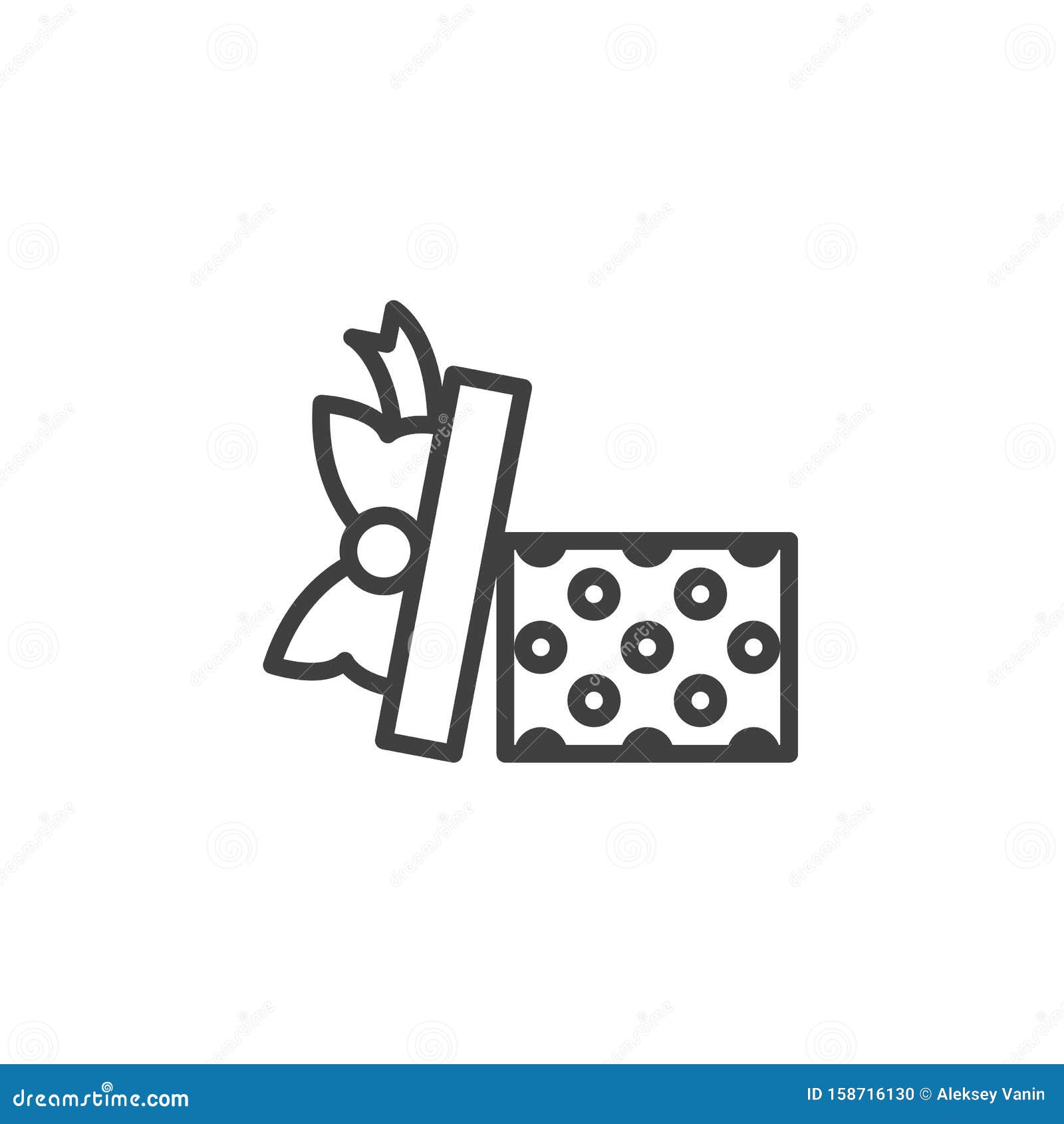 Open Surprise Box Line Icon Stock Vector - Illustration of pixel, thin ...