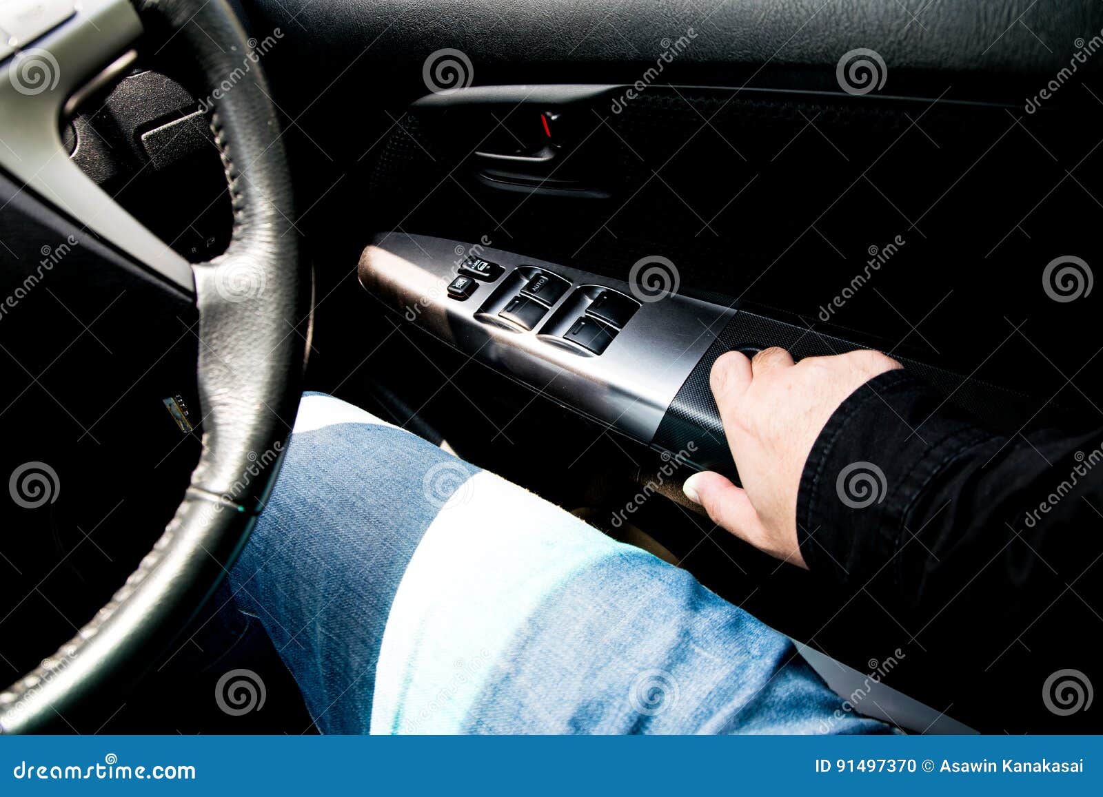 Open switch windows in car stock photo. Image of macro - 91497370