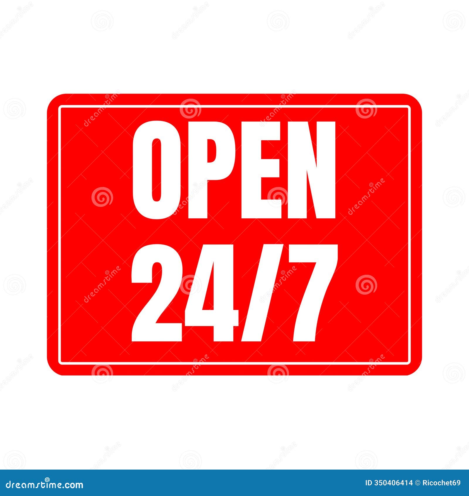Open 24 7 symbol icon stock illustration. Illustration of signboard ...
