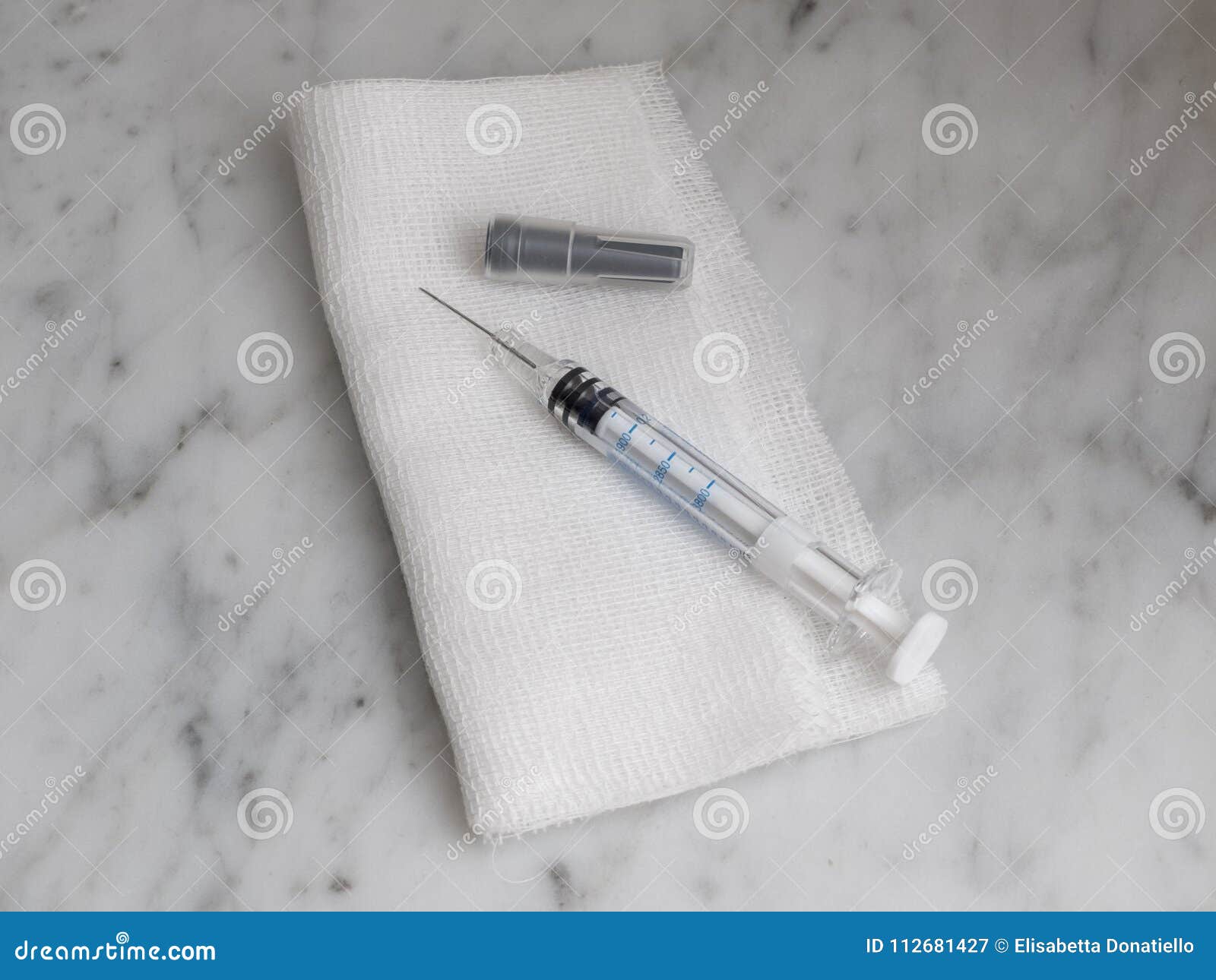 Open Syringe, with White Gauze. Stock Image - Image of disposable ...