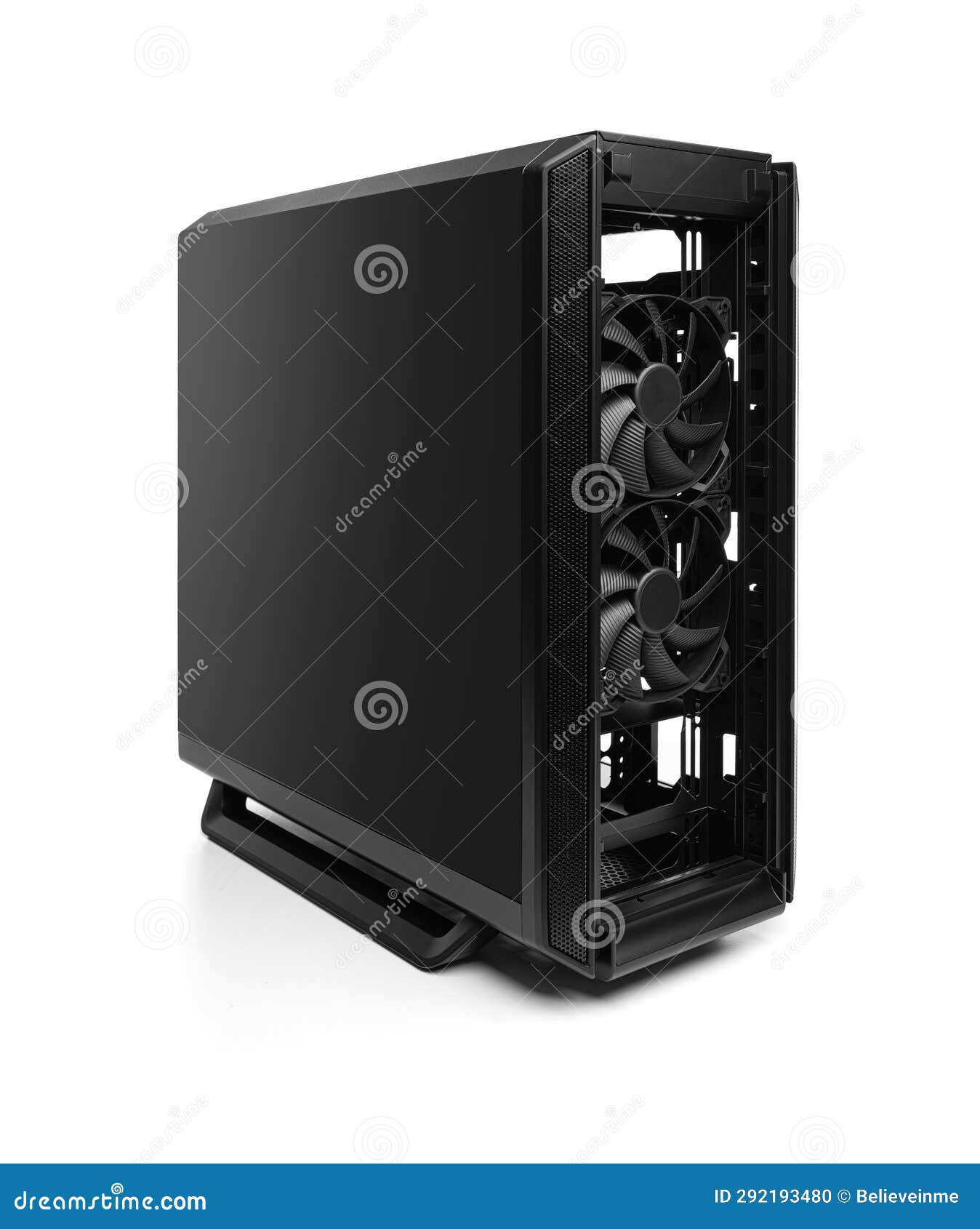 Open System Unit Case with Fans of a Personal Computer. Stock Photo ...