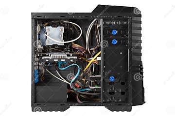 Open System Unit Isolated, Computer Case with Side Panel Detached ...