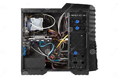 Open System Unit Isolated, Computer Case with Side Panel Detached ...