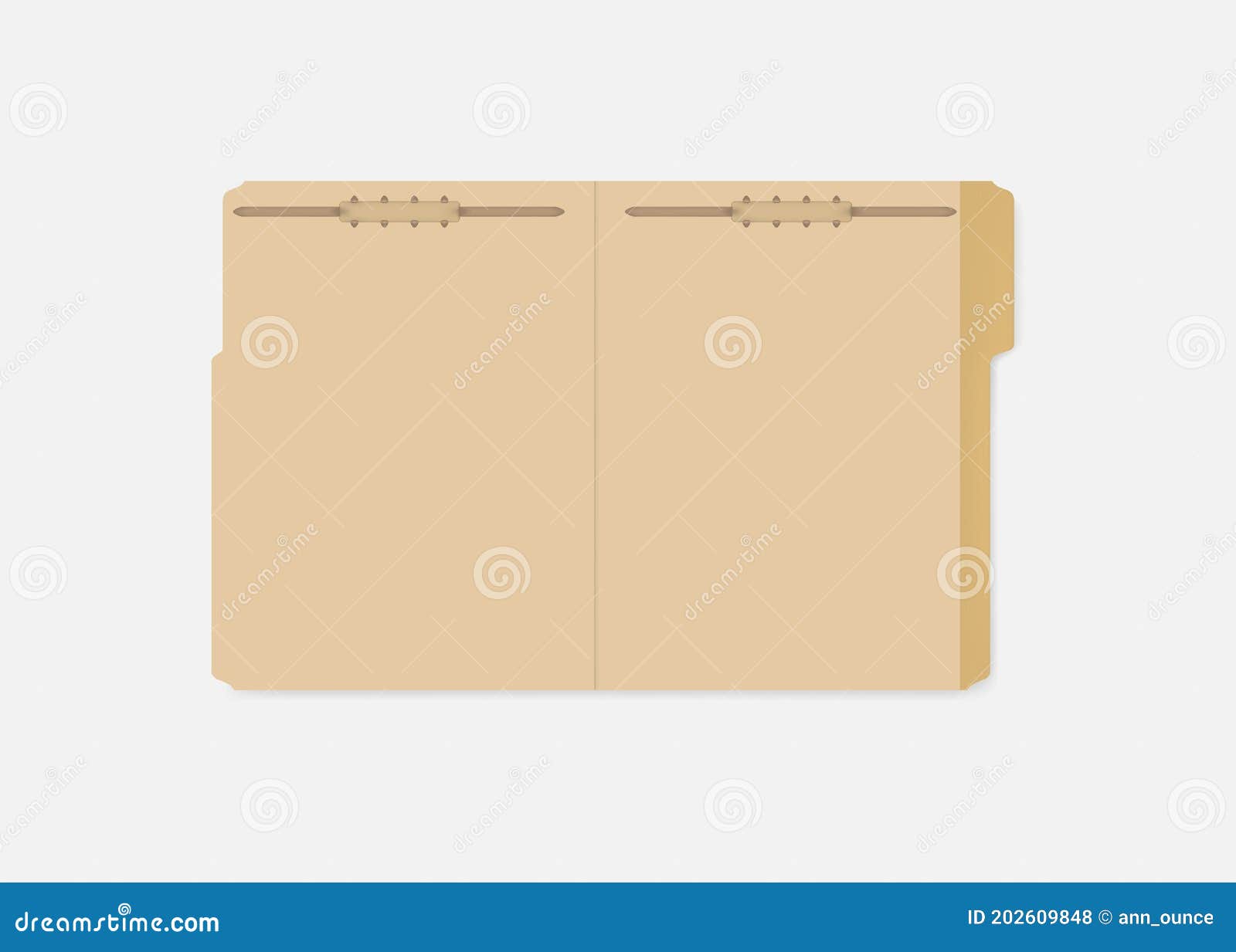 Open Tabbed File Folder with Fastener To Keep Paper Sheets Letter Size ...