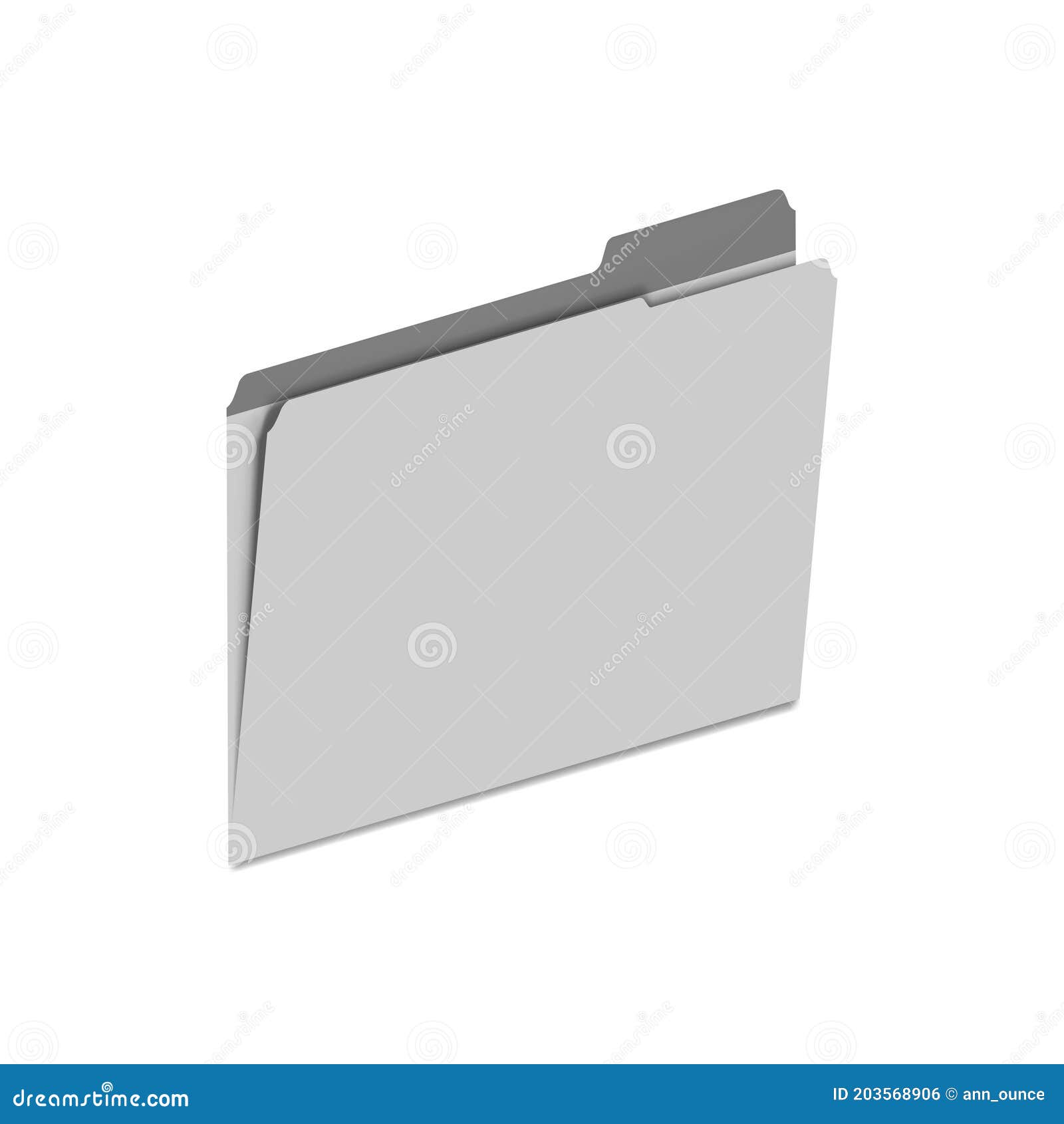 Open Tabbed File Folder Isolated On White Background Realistic Mock-up ...