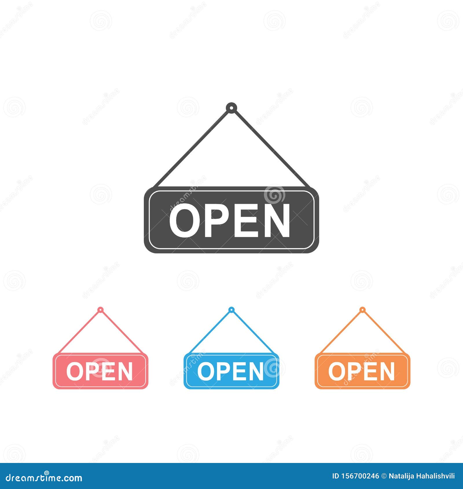 Open Tag Icon Set on White. Vector Isolated Stock Vector - Illustration ...