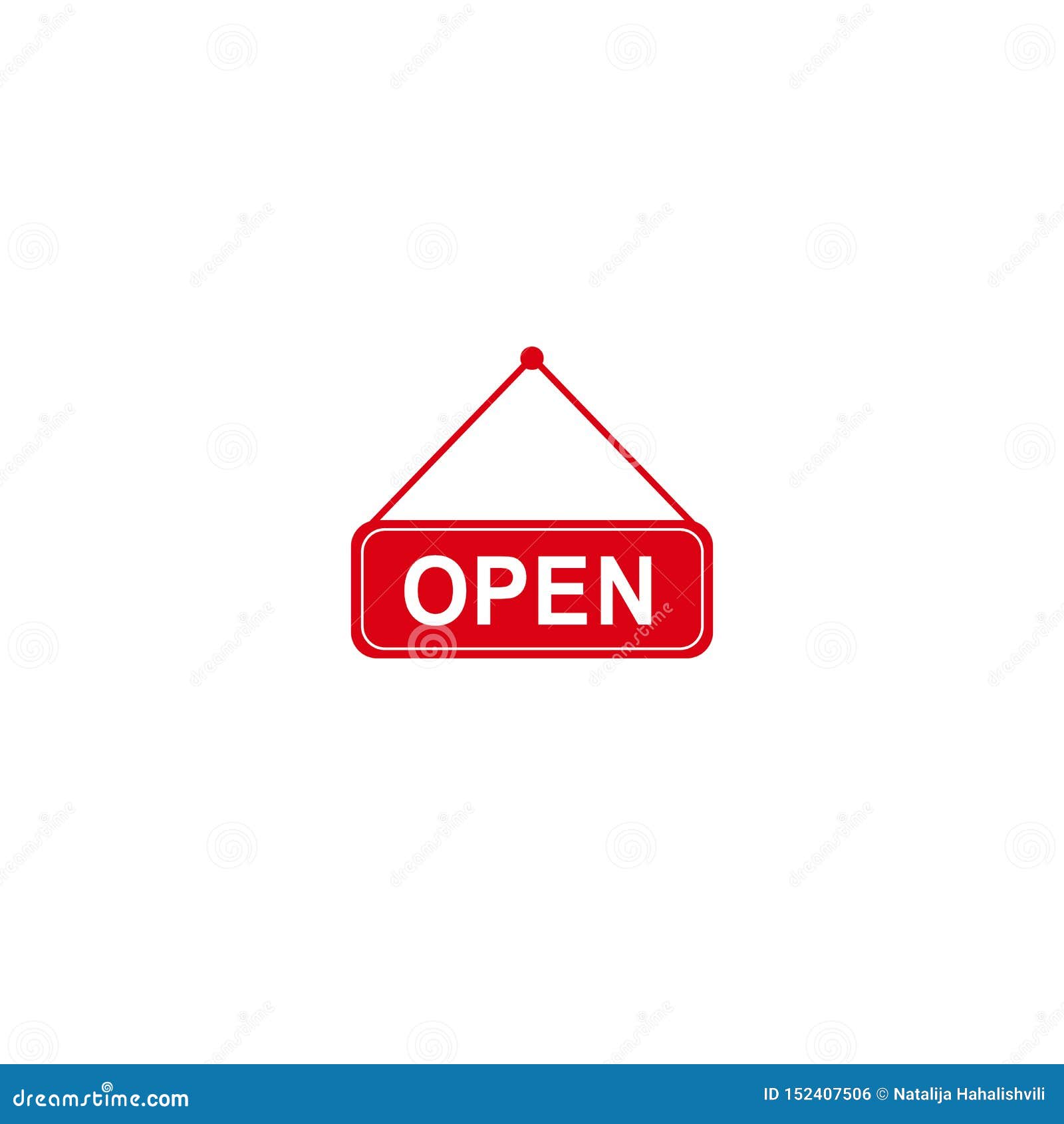 Open Tag Red Icon on White. Stock Vector - Illustration of marketing ...