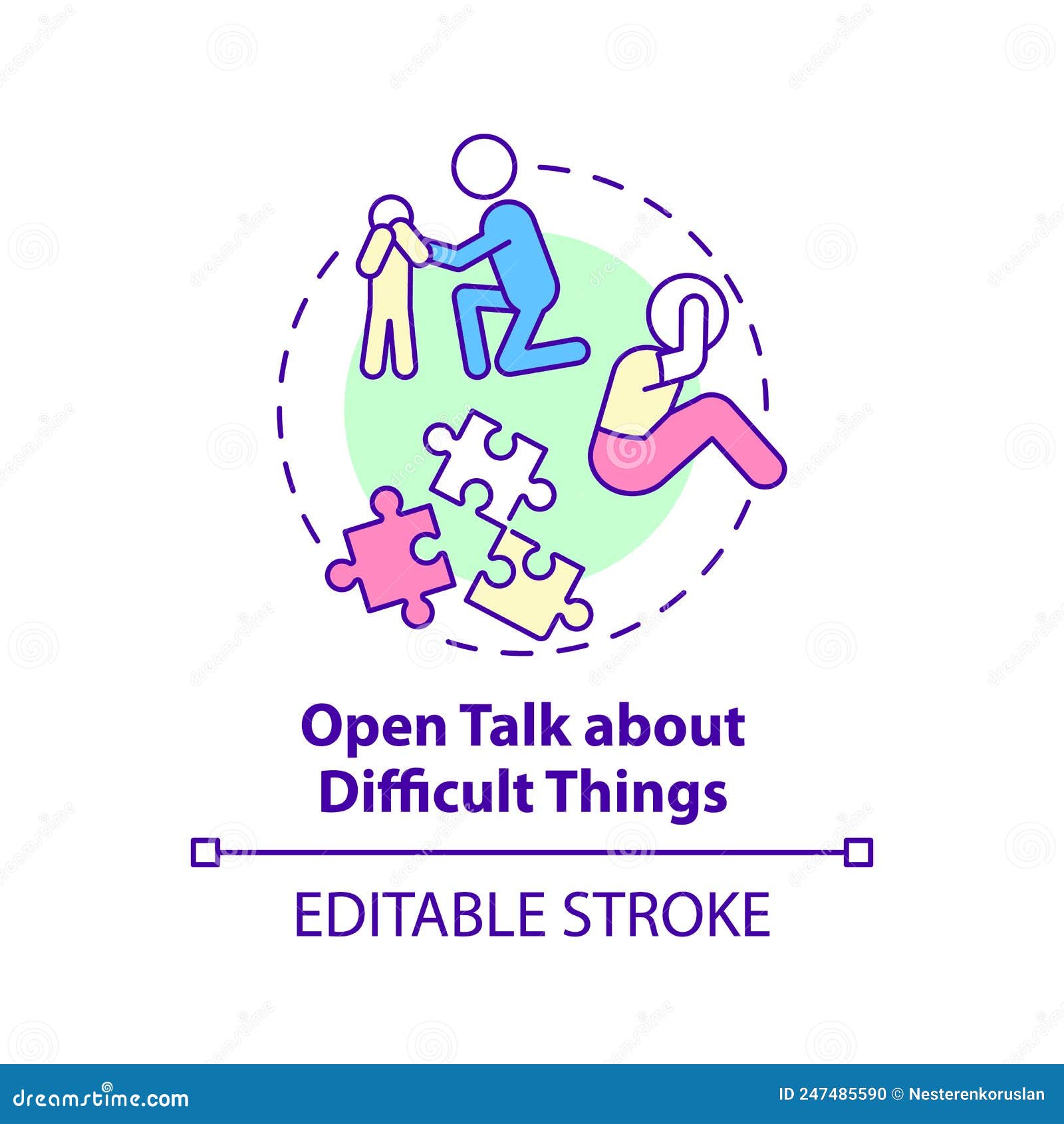 Open Talk about Difficult Things Concept Icon Stock Vector ...