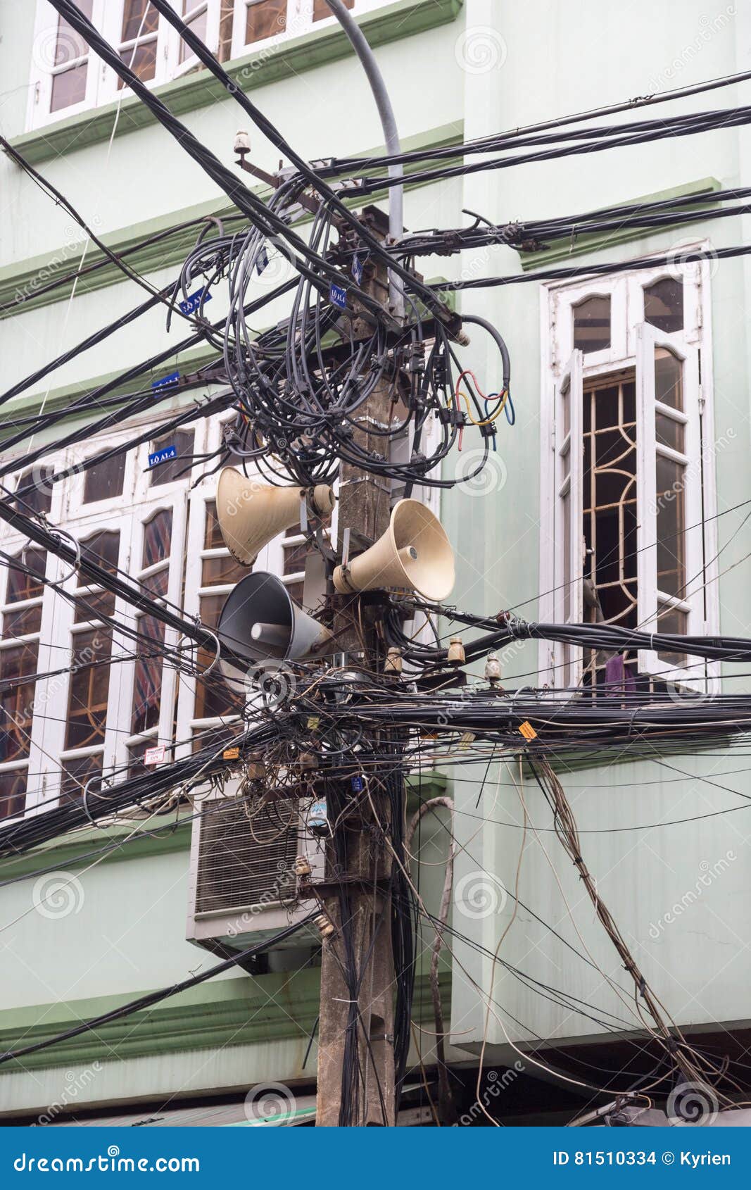 Open Telecommunications and Cable Harness in Hanoi, Vietnam Stock Photo ...