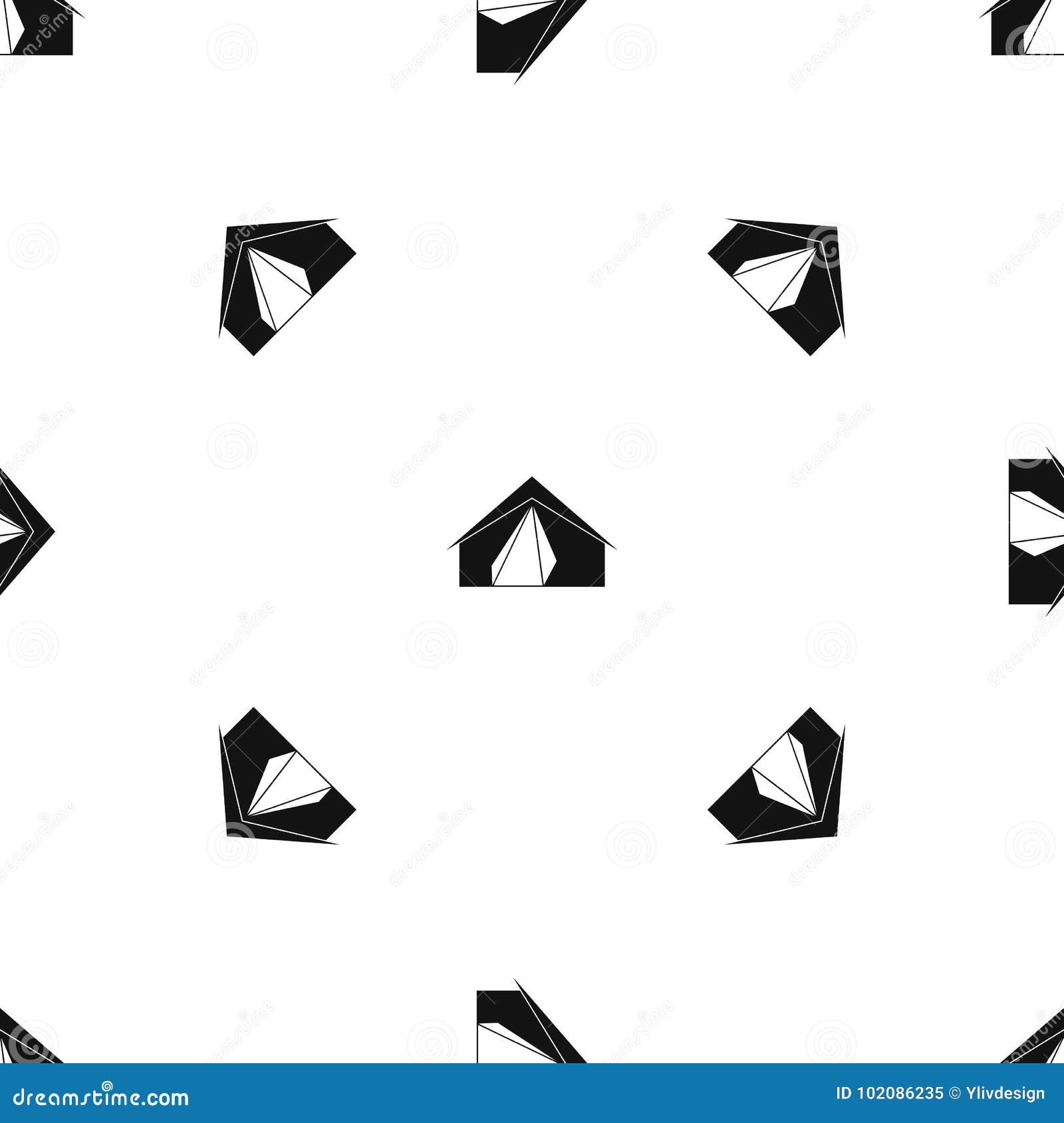 Open Tent Pattern Seamless Black Stock Vector - Illustration of relax ...