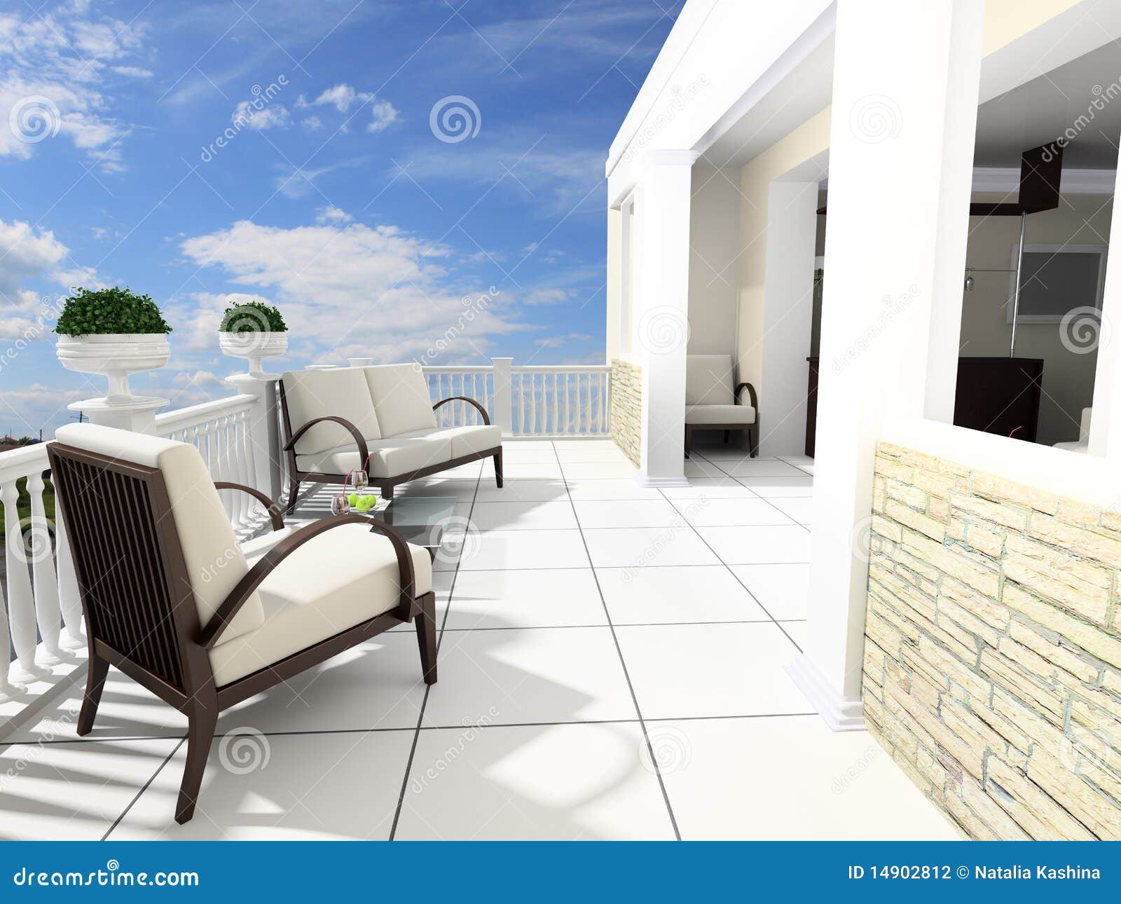 Open terrace stock illustration. Illustration of outdoors - 14902812