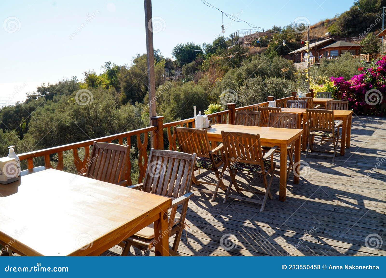 Open Terrace in the Restaurant in the Sunlight. Stock Photo - Image of ...