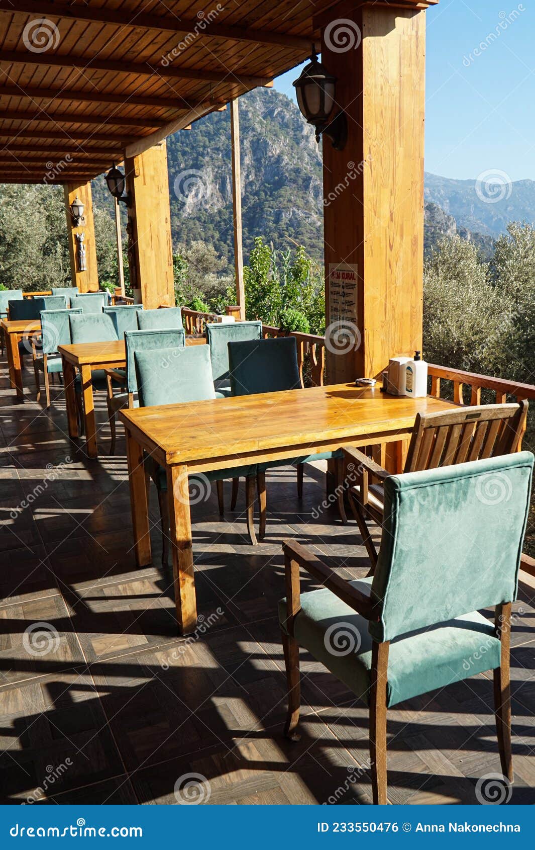 Open Terrace in the Restaurant in the Sunlight. Stock Photo - Image of ...