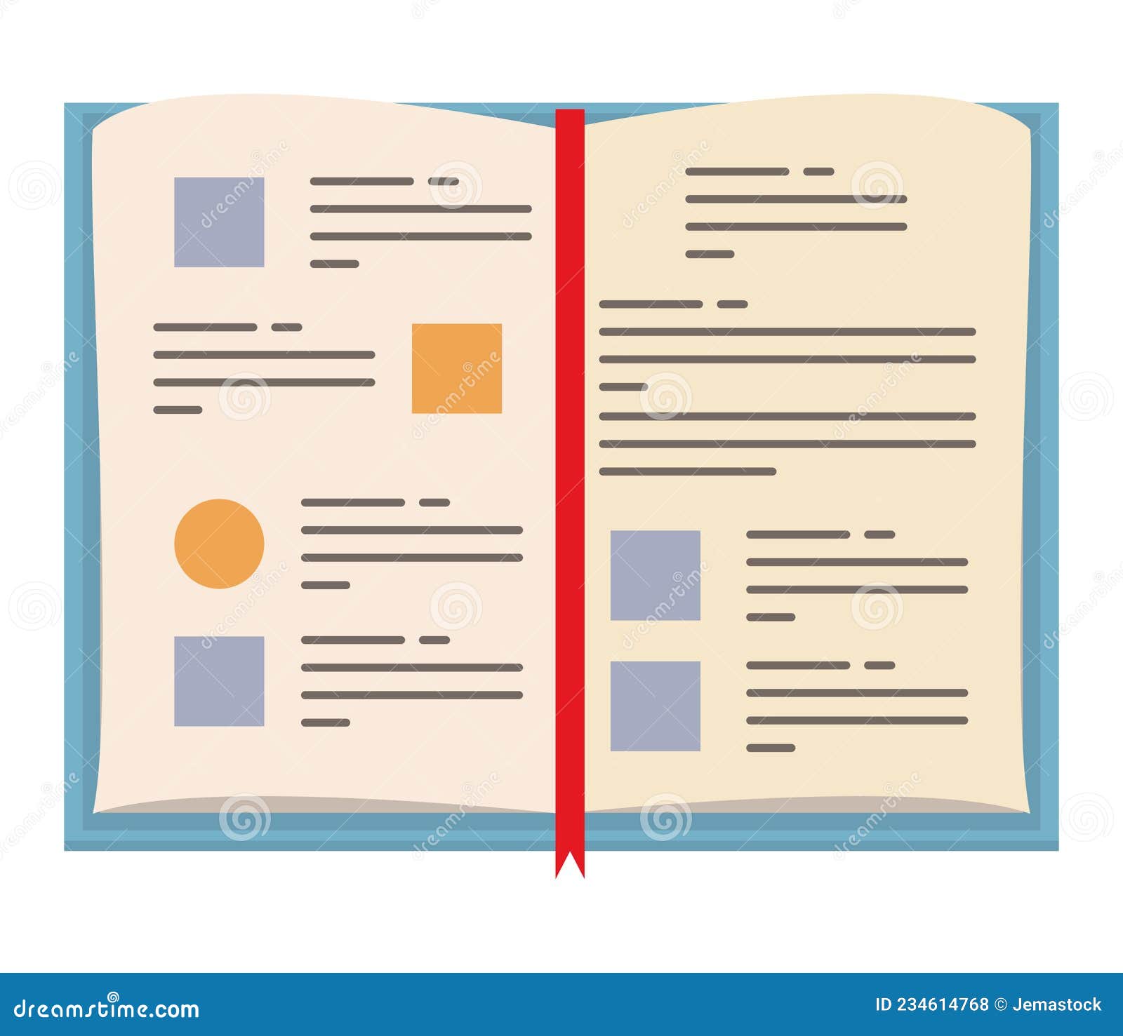 Open text book stock vector. Illustration of text, page - 234614768