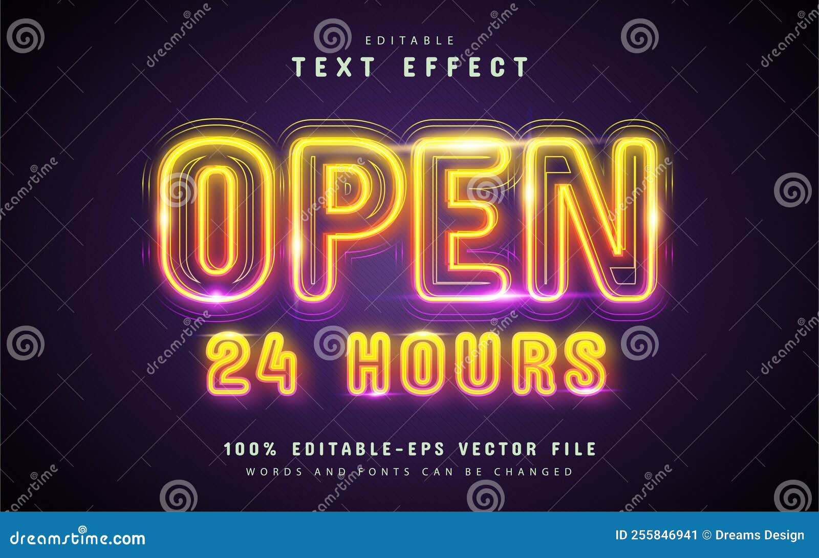 Open Text, Colorful Neon Text Effect Stock Vector - Illustration of ...