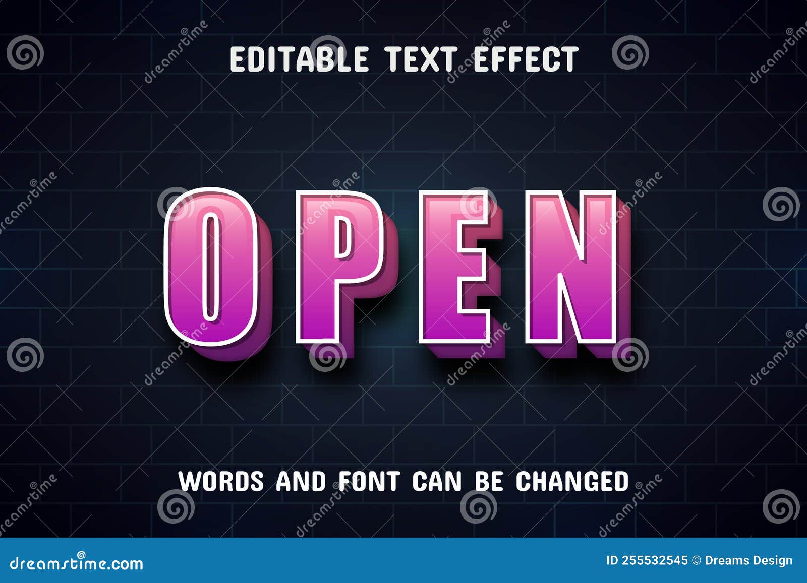 Open Text - Editable Text Effect Stock Vector - Illustration of banner ...